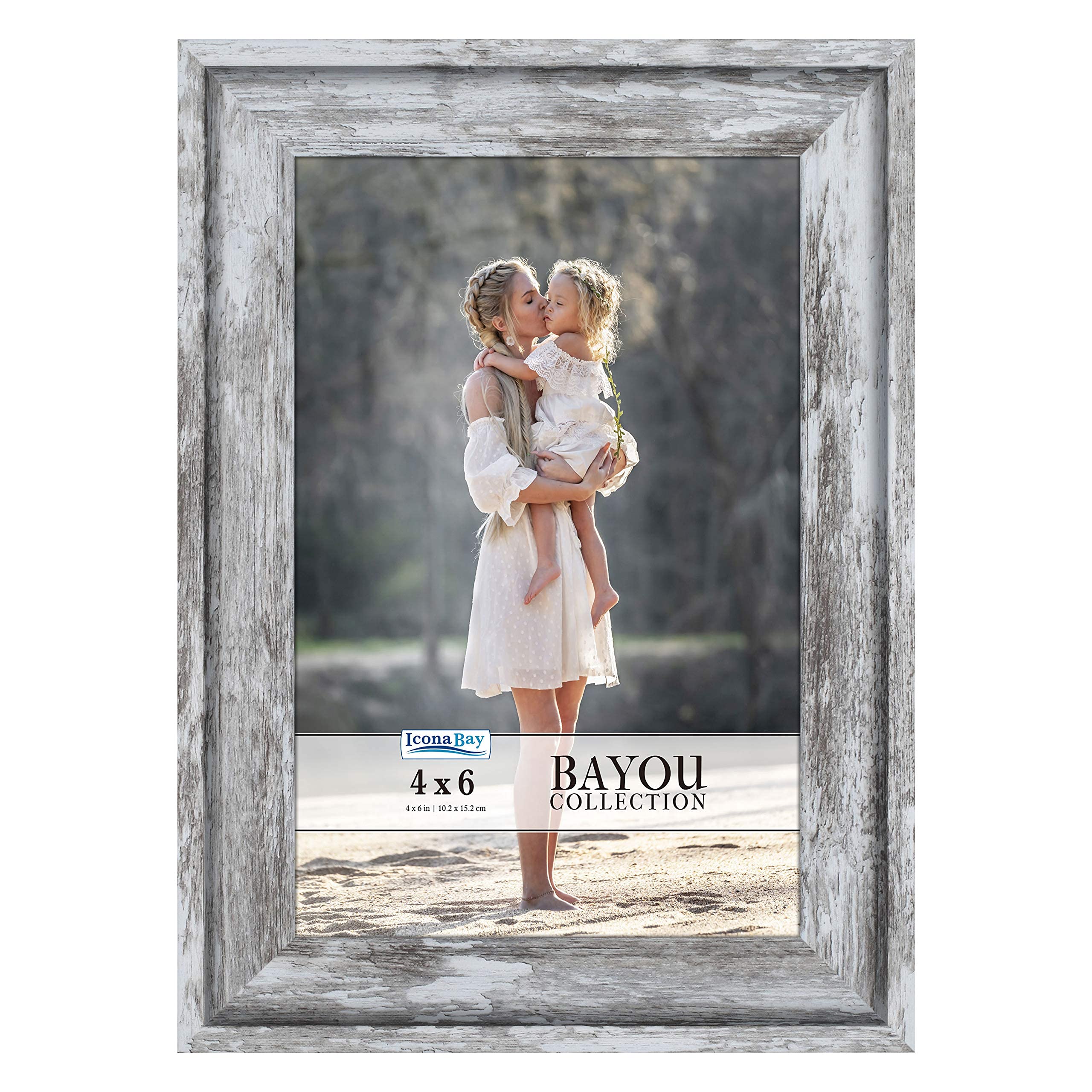 Icona Bay 4x6 Azure Gray Picture Frame, Cape Cod Style 4 x 6 Photo ...