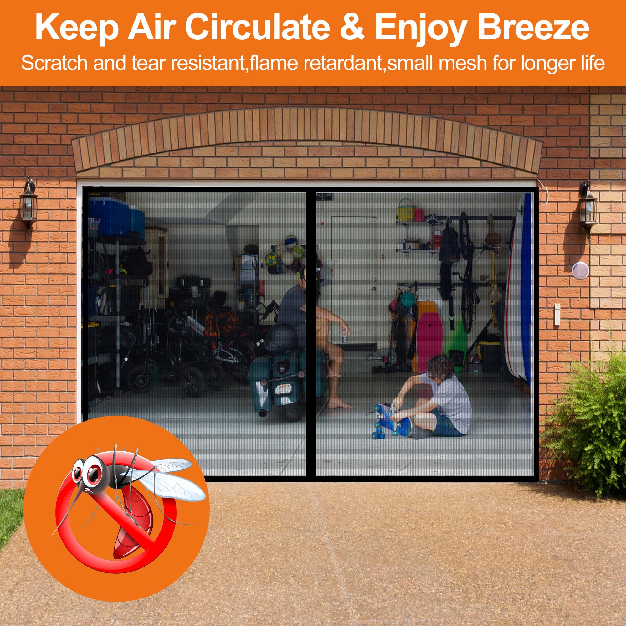 Snapklik.com : ZEPIHAM Garage Door Screens - Reinforced Fibreglass ...