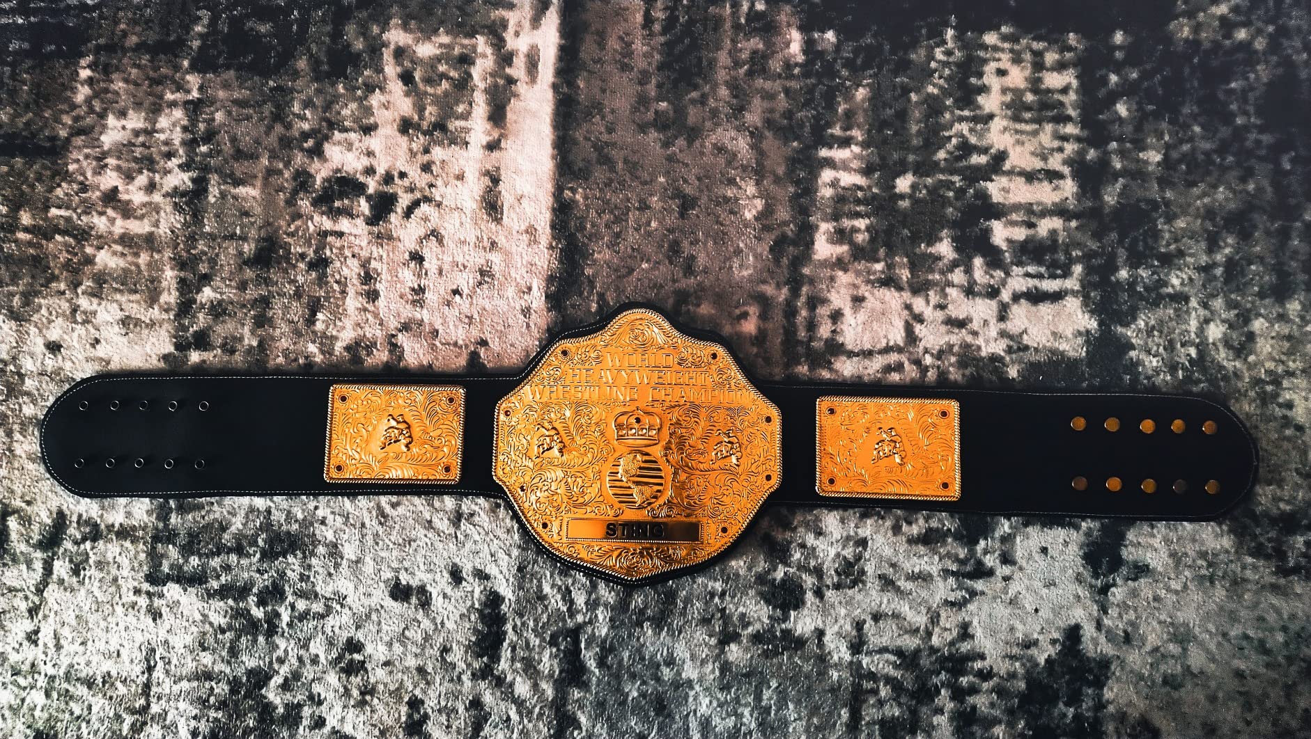 Maxan Big Gold Championship Belt - Real Leather Custom Wrestling ...