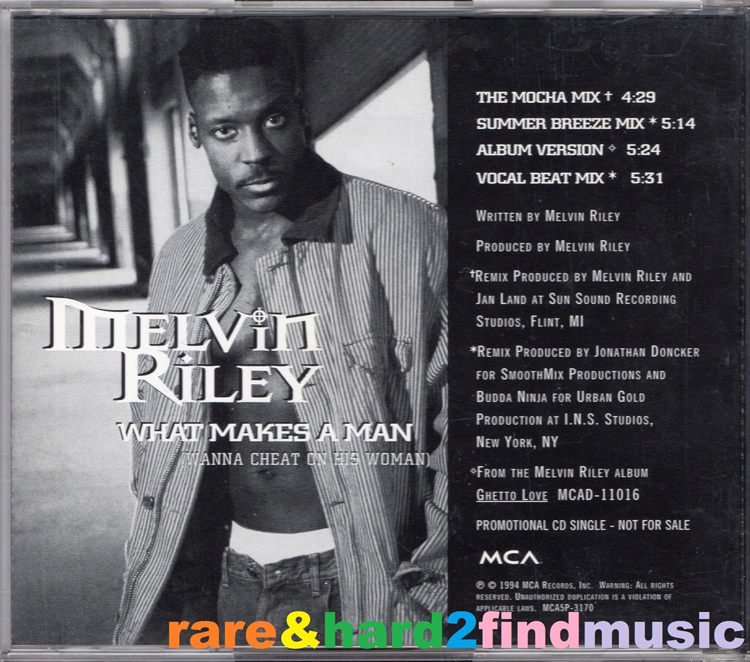 Melvin Riley - What Makes a Man (Wanna Cheat On His Woman) [Remixes][Audio Cd] [1994 MCA Promo ...