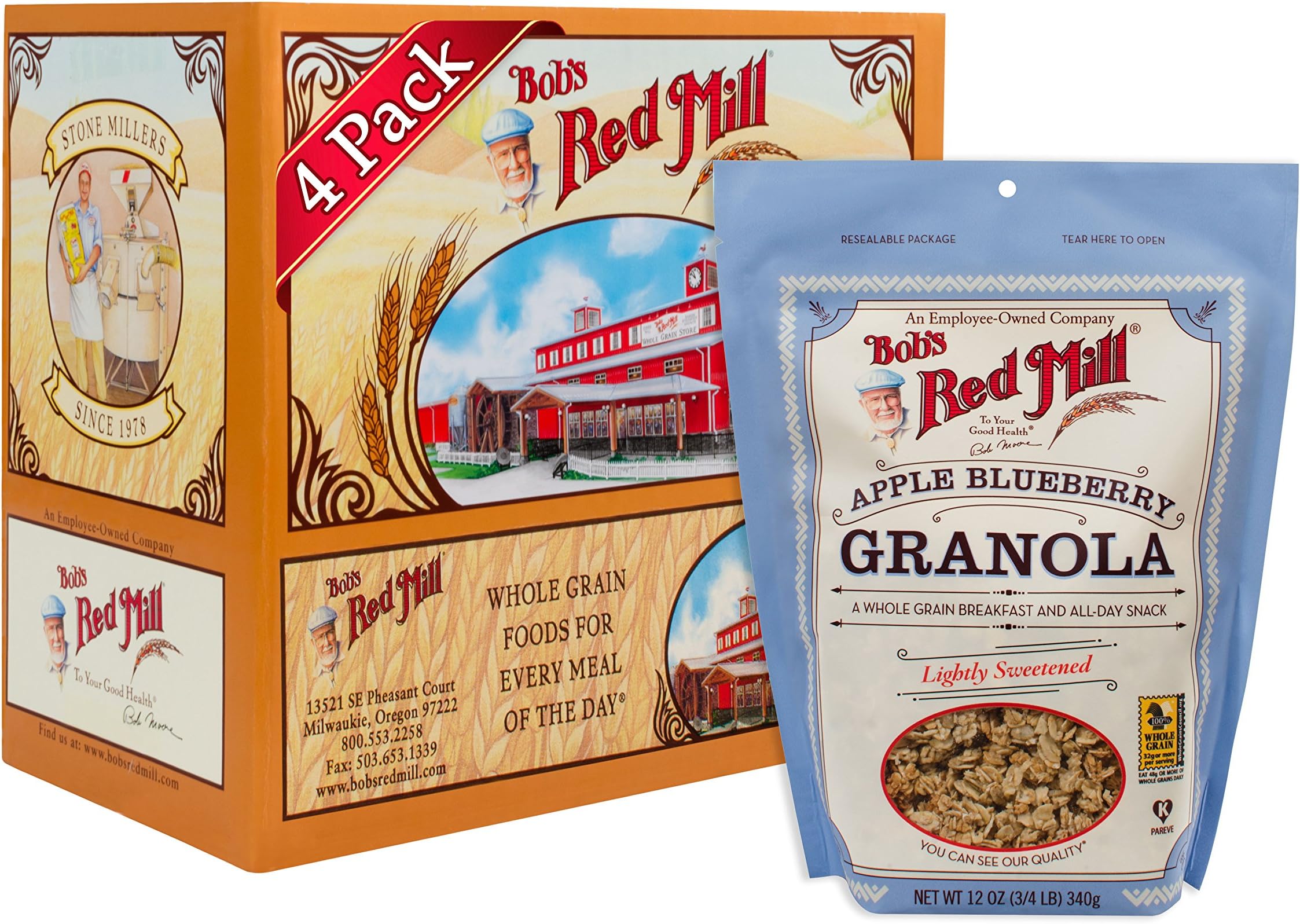 Amazon.com: Bob's Red Mill Apple Blueberry Granola, 12-ounce (Pack of 4 ...