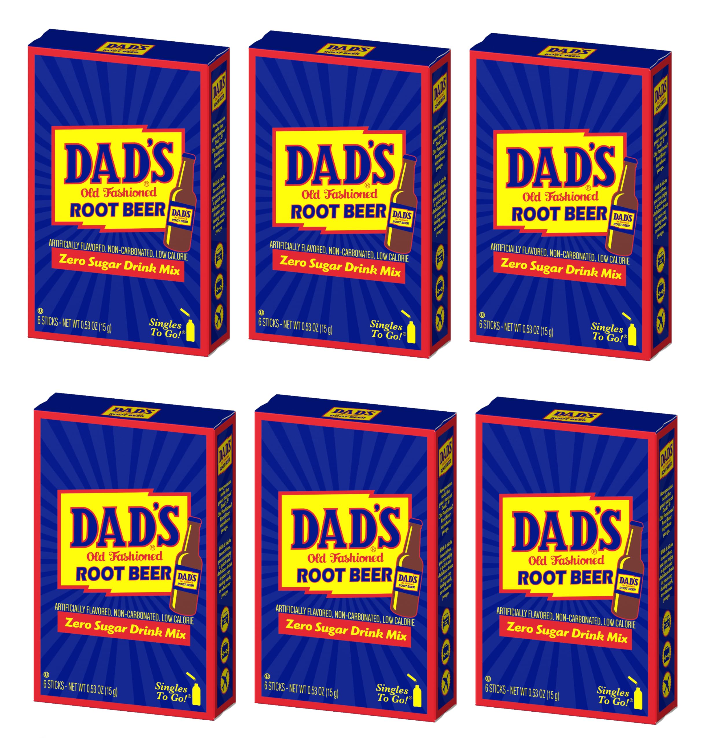 Amazon.com : Dad's Old Fashioned Root Beer - Singles To Go Sugar Free ...