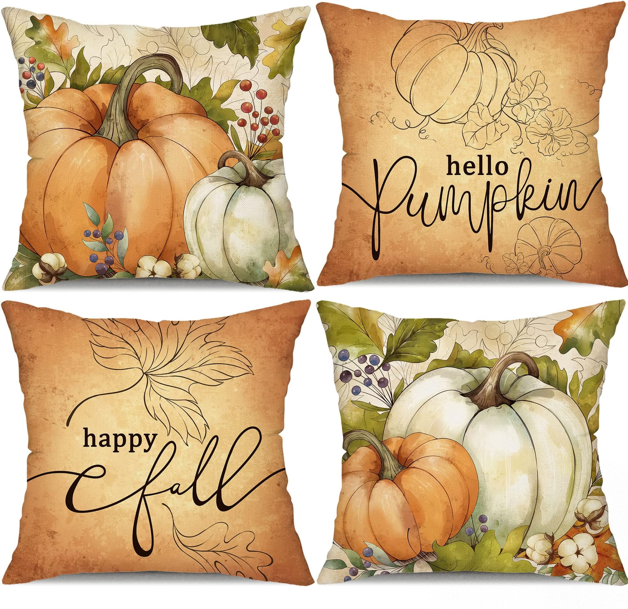 Amazon.com: Fall Pillow Covers 18 X 18 Inch Set of 2, Fall Decor ...
