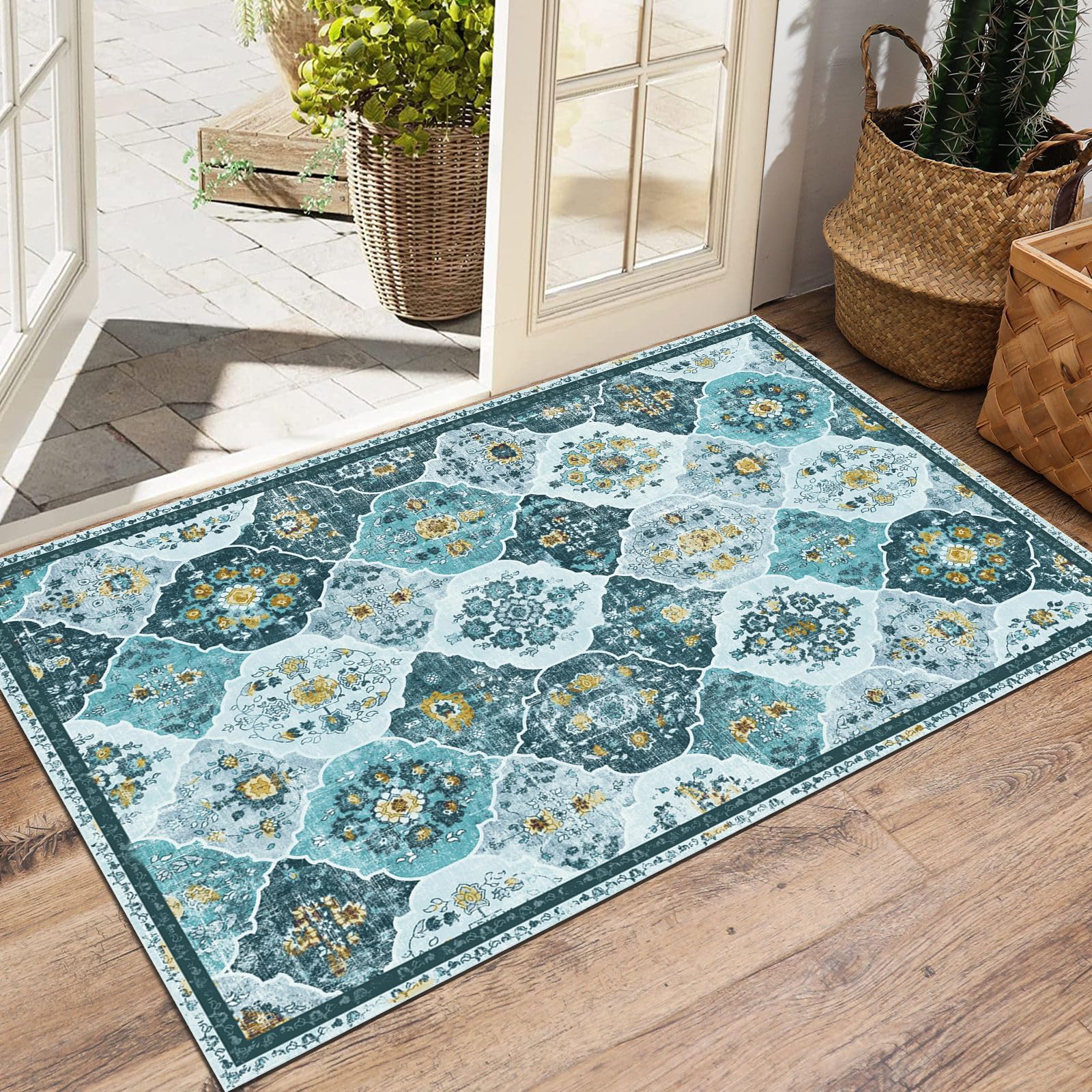 Amazon.com: FLYRUGGO 2x3 Area Rug, Washable Boho Throw Rug, Moroccan ...