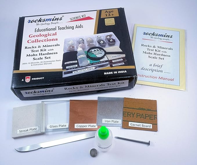 Buy rocksmins Kid Rocks and Minerals Test Kit with Mohs Hardness Scale ...