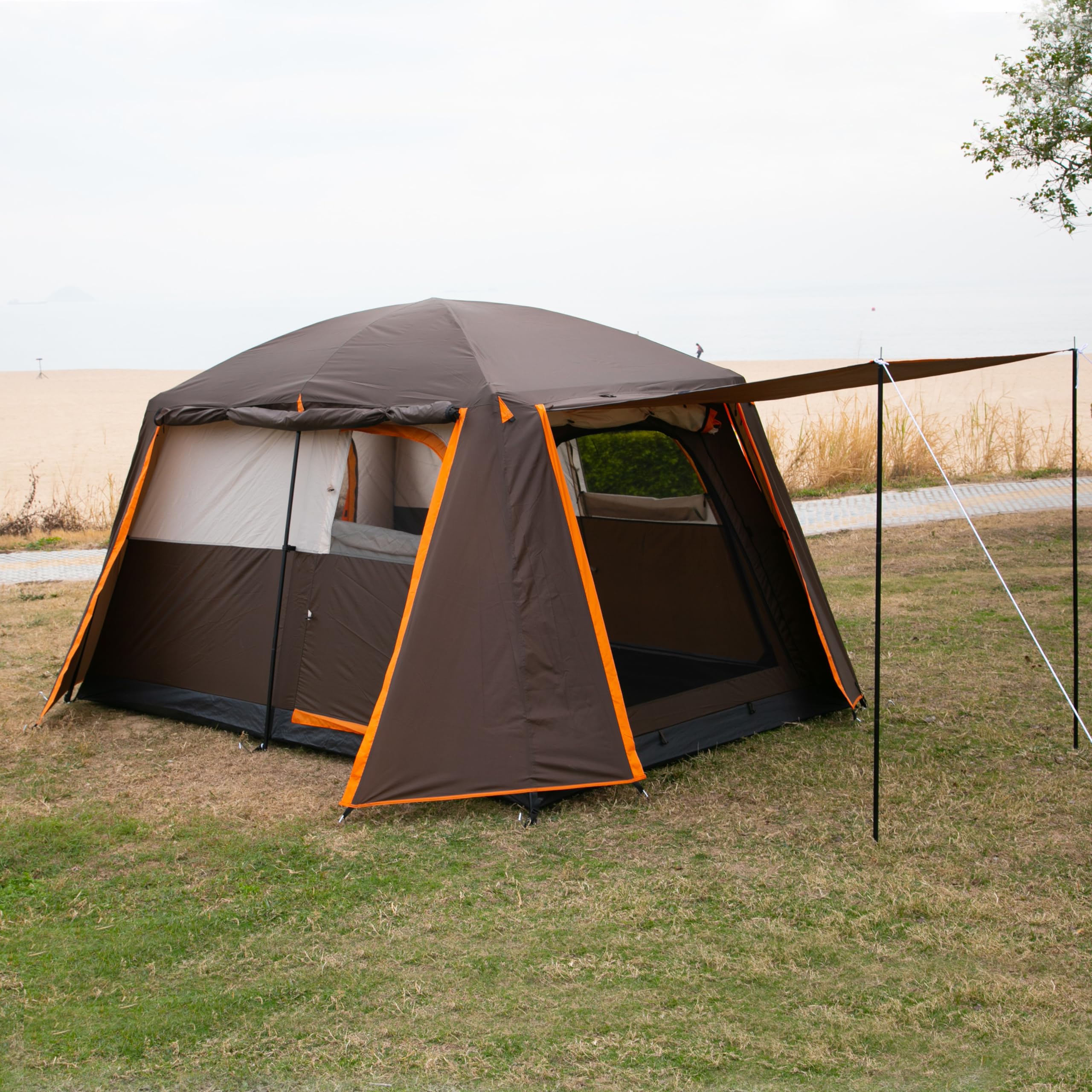 KTT Large Tent 6 Person,Family Cabin Tents,Straight Wall,3 Doors and 3 ...