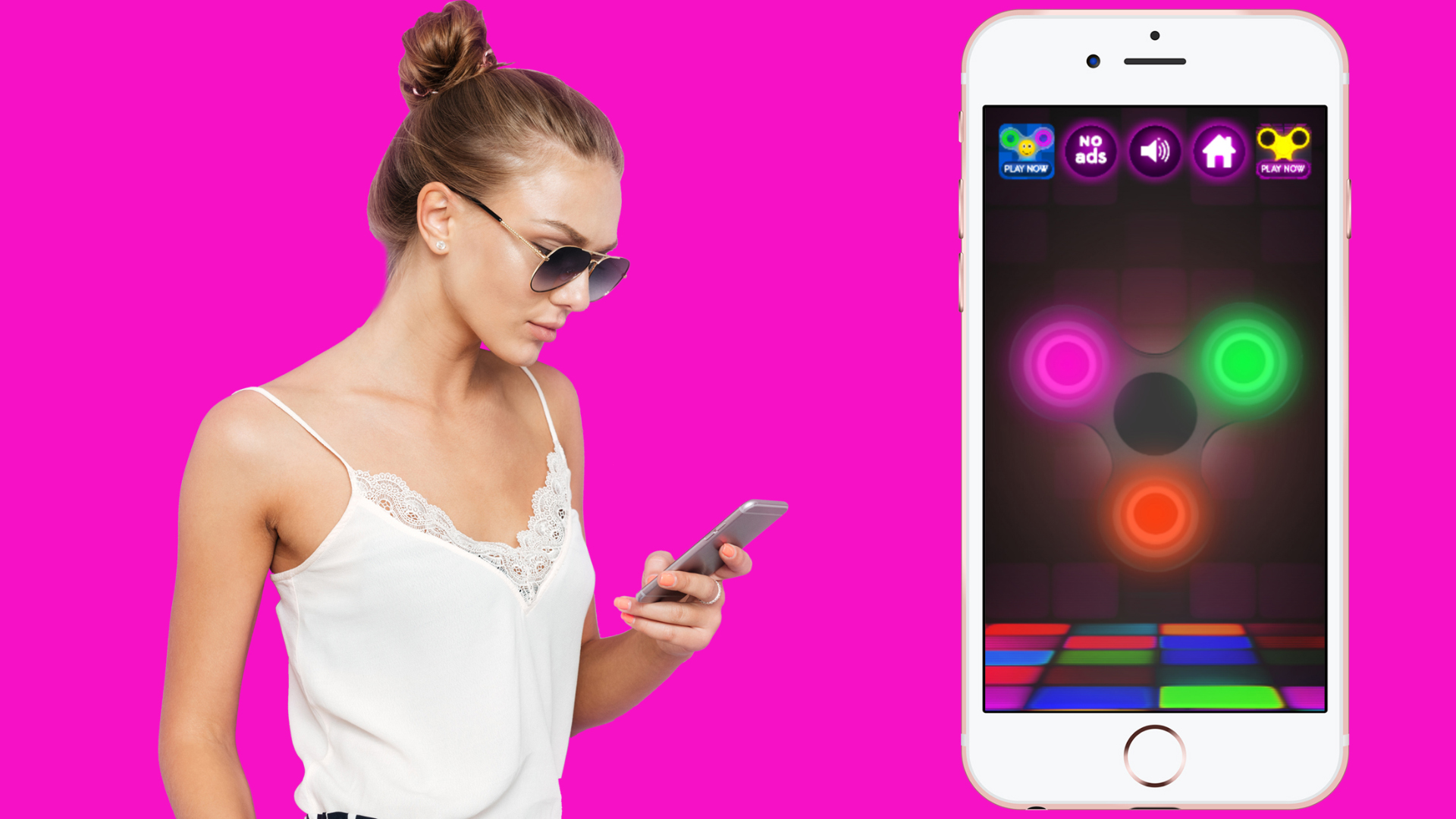 Fidget Spinner Neon Disco Glow - Stres Çarkı - App on Amazon Appstore