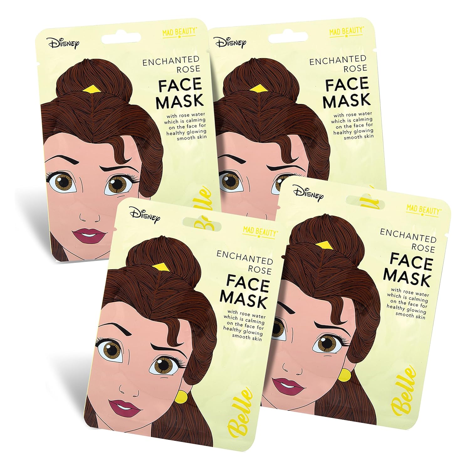 Amazon.com : MAD Beauty DISNEY Princess Belle Sheet Face Mask x 4 ...
