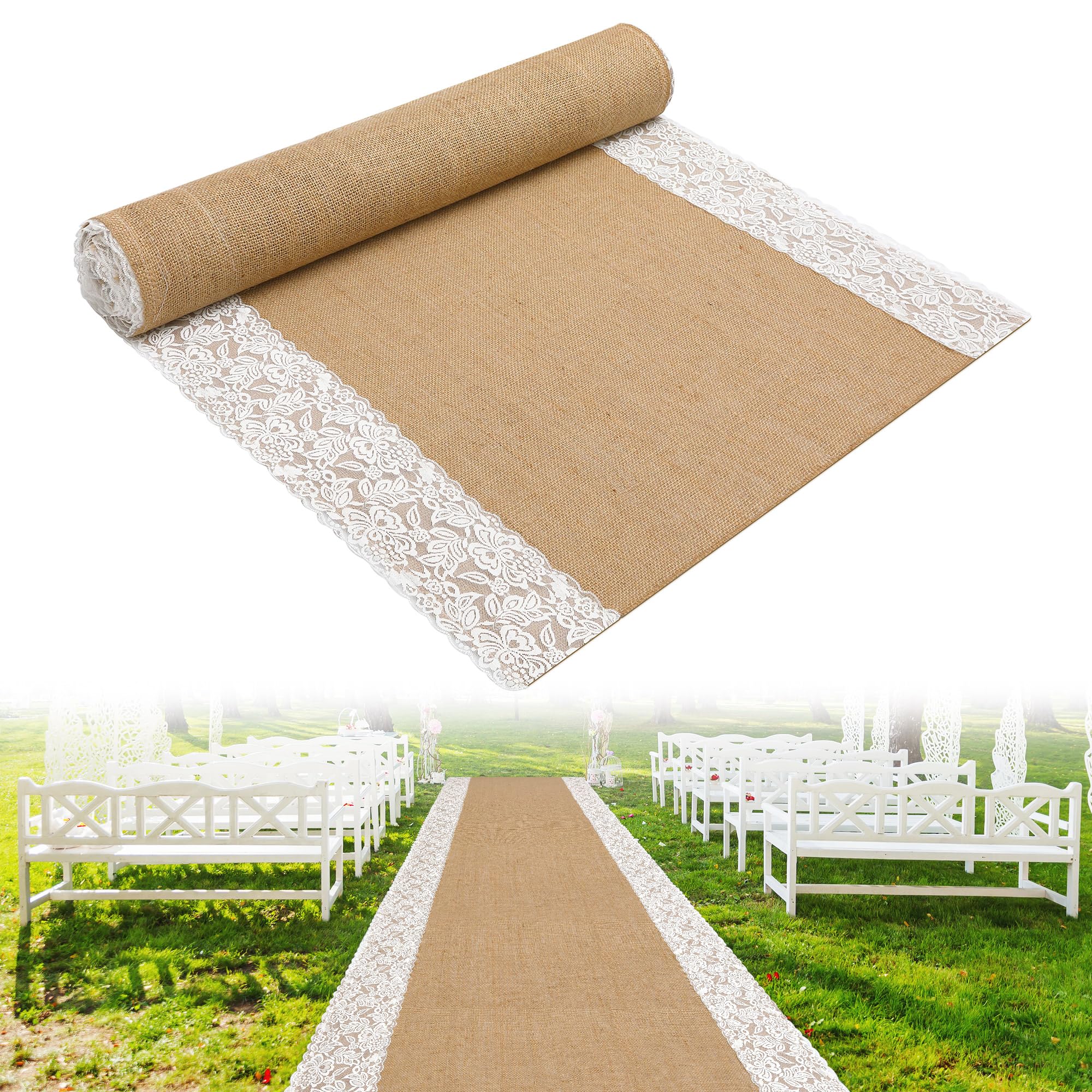 Burlap And Lace Wedding Border