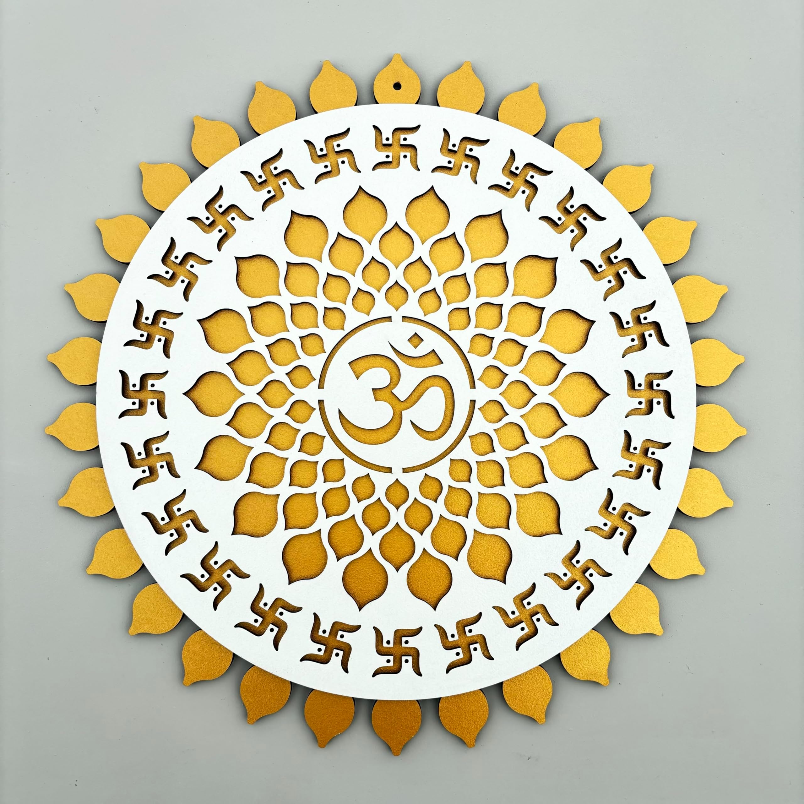 BAPUBEBE Om Wall Art Mdf Wooden Om Chakra For Mandir Temple, Living ...