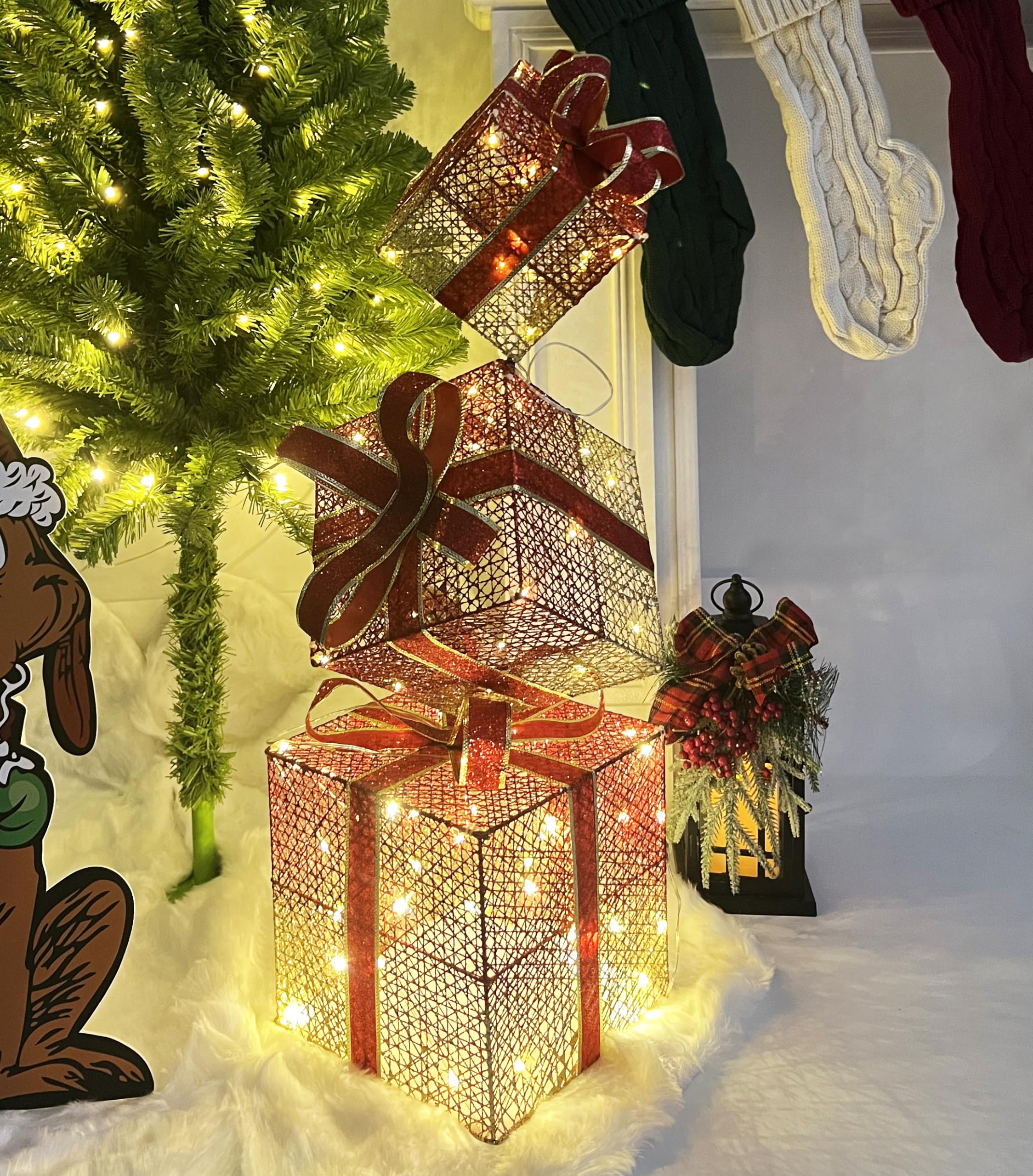 36 Outdoor Christmas Lighted Gift Boxes