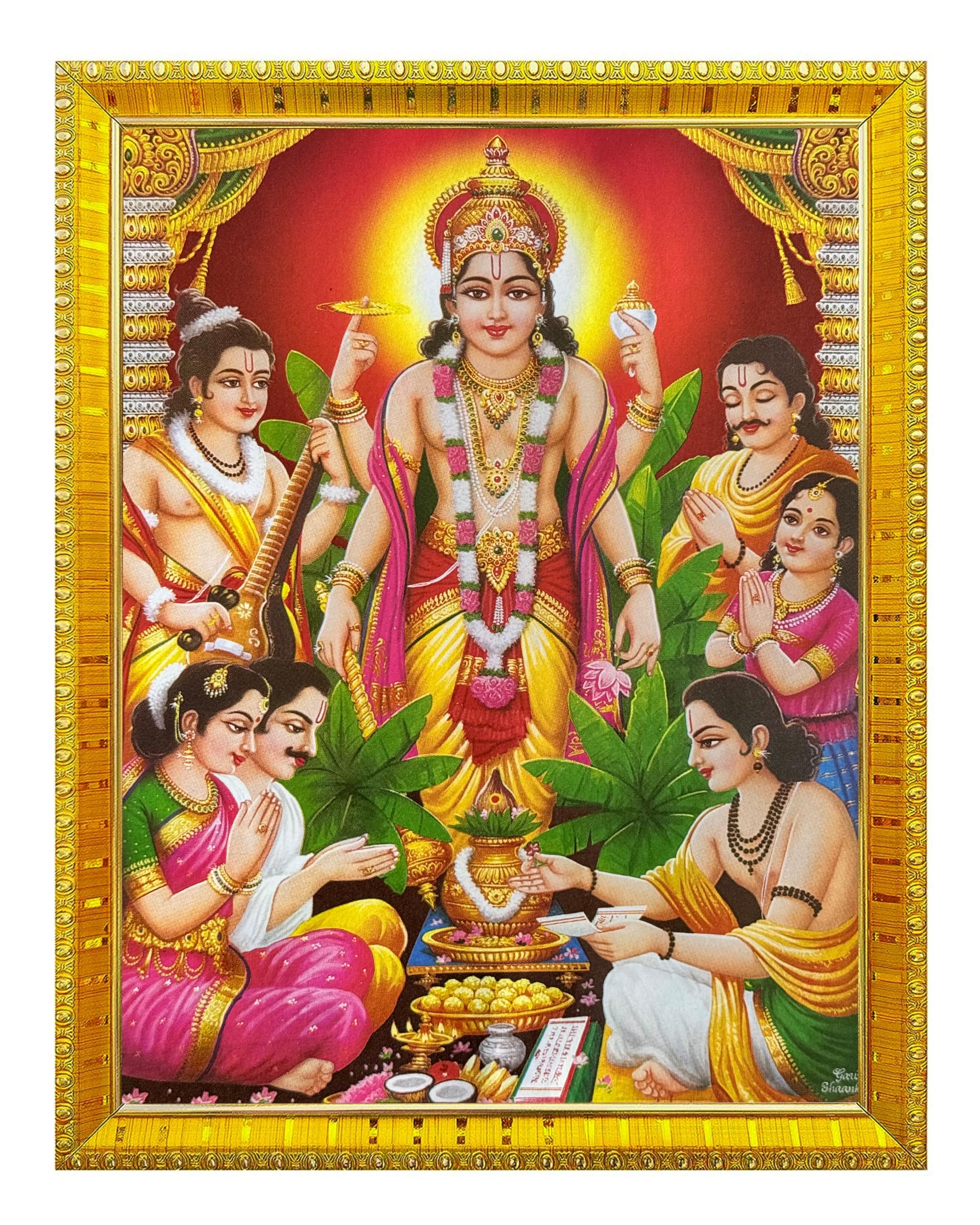 Koshtak Sri Satyanarayan Swamy Giving Blessing Photo Frame With Glossy ...