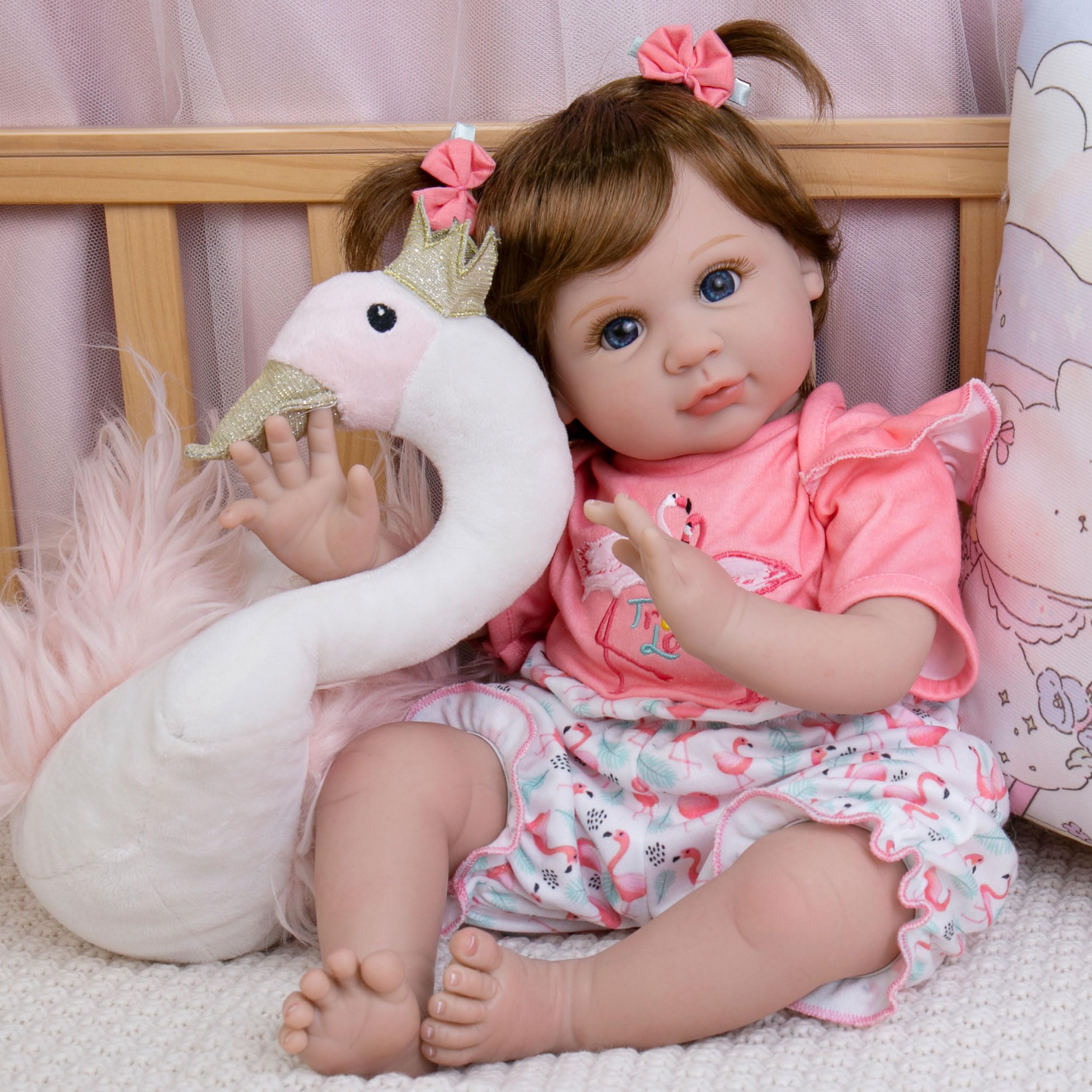 MILIDOOL Realistic Baby Doll 22-Inch Lifelike Newborn Baby Doll Soft ...
