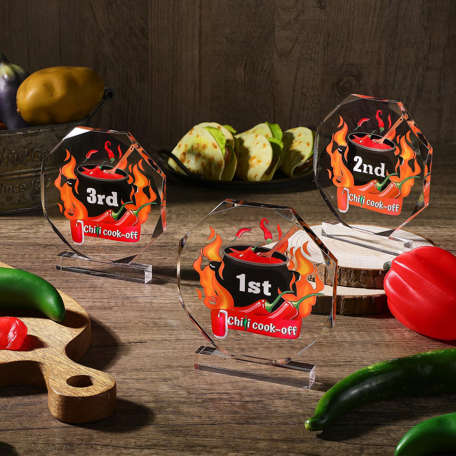 Snapklik.com : DoubleFill 3 Pcs Chili Cook Off Trophies 1st 2nd 3rd ...