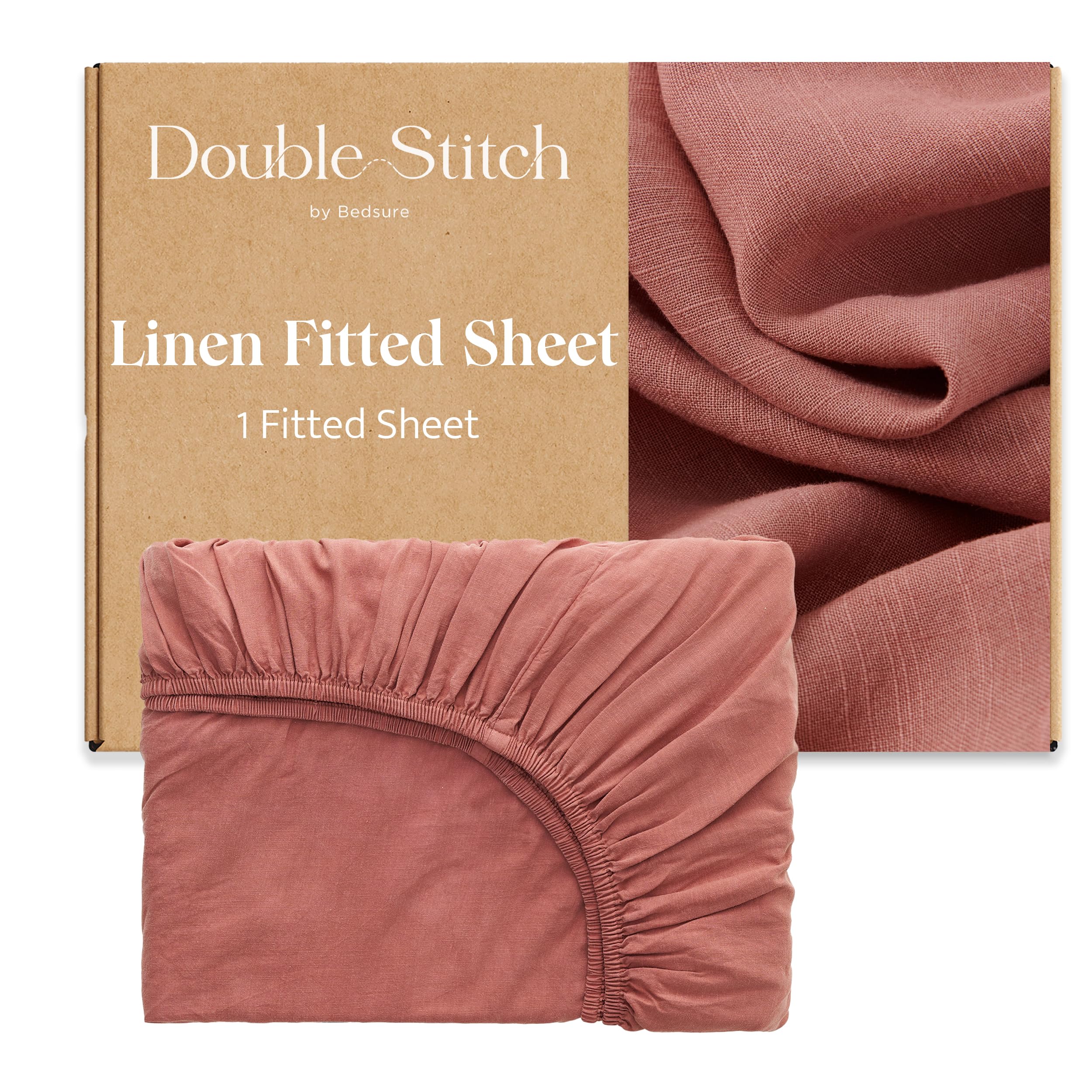 Amazon.com: Double Stitch Linen Fitted Sheet - Featured in USA Today ...