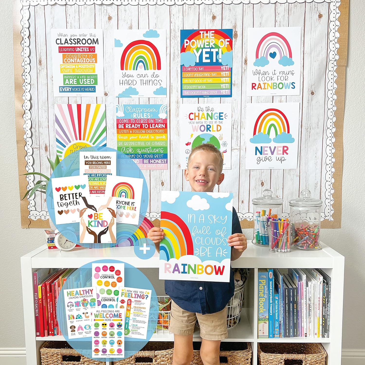 Amazon.com: 9 Rainbow Classroom Decor - Welcome Sign For Classroom ...