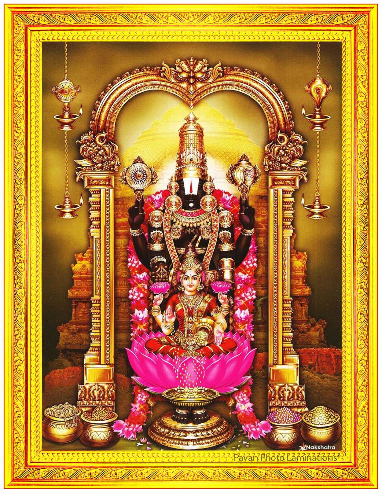 Buy Pavan Photo Laminations, Lord Tirupati Balaji Perumal God Bhagwan ...