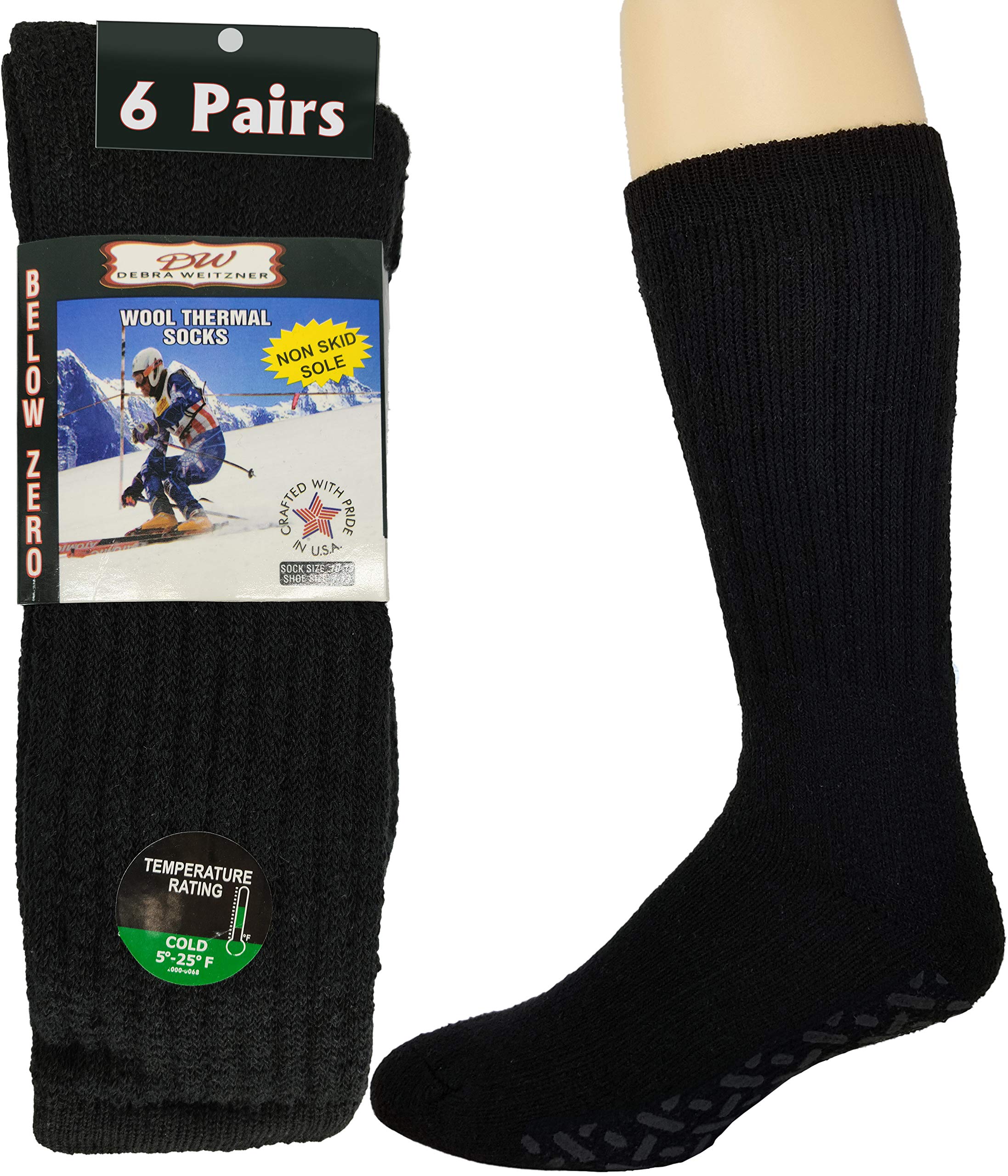 Debra Weitzner 6 Pairs Merino Wool Thermal Socks Men and Women Warm ...