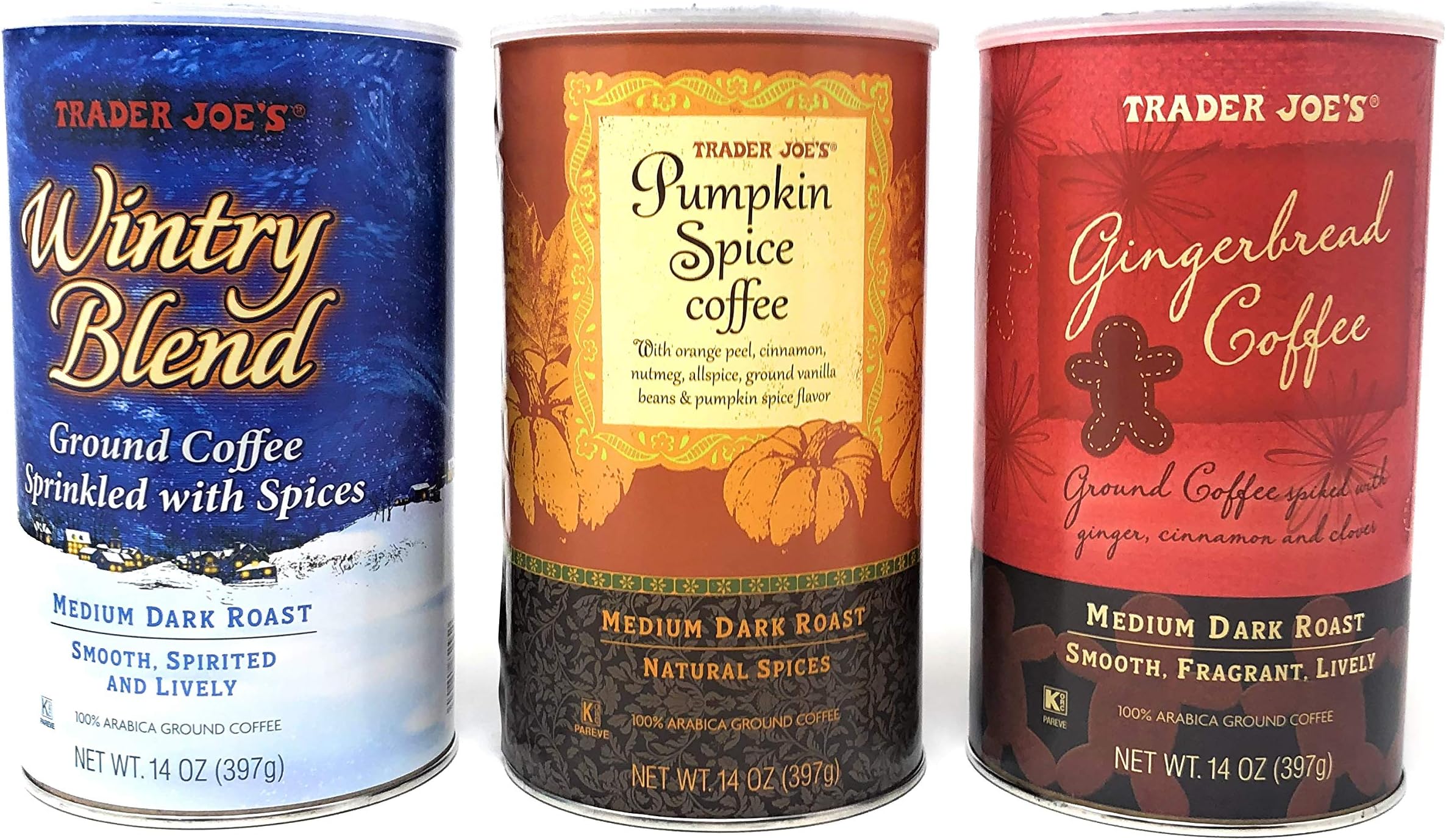 Amazon.com : Trader Joe's Wintry Blend Ground Coffee, 14 ounces (Pack ...