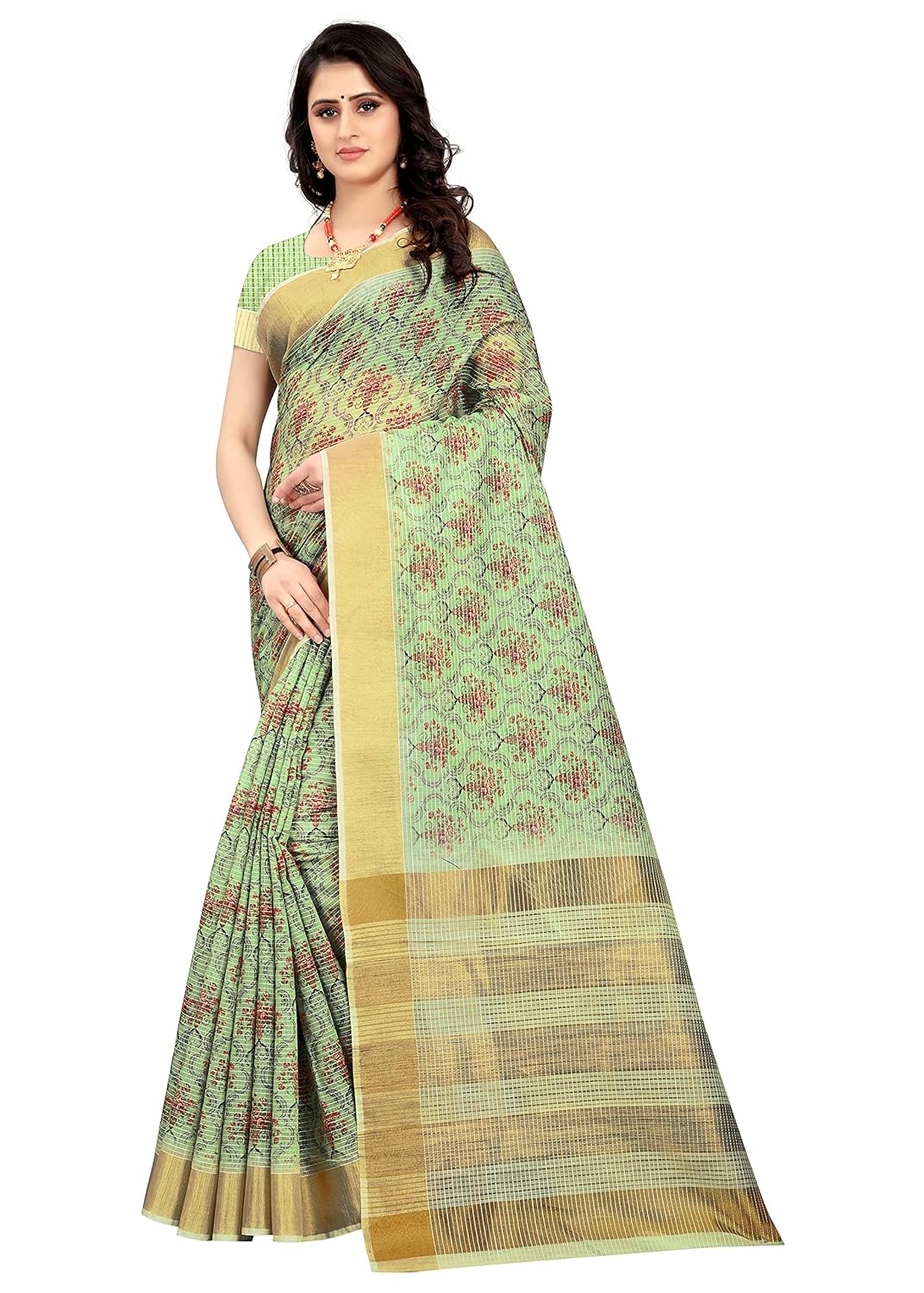 Buy Navjivan Enterprise SOFT KALAMKARI SILK SAREE WITH SELF STICH ...