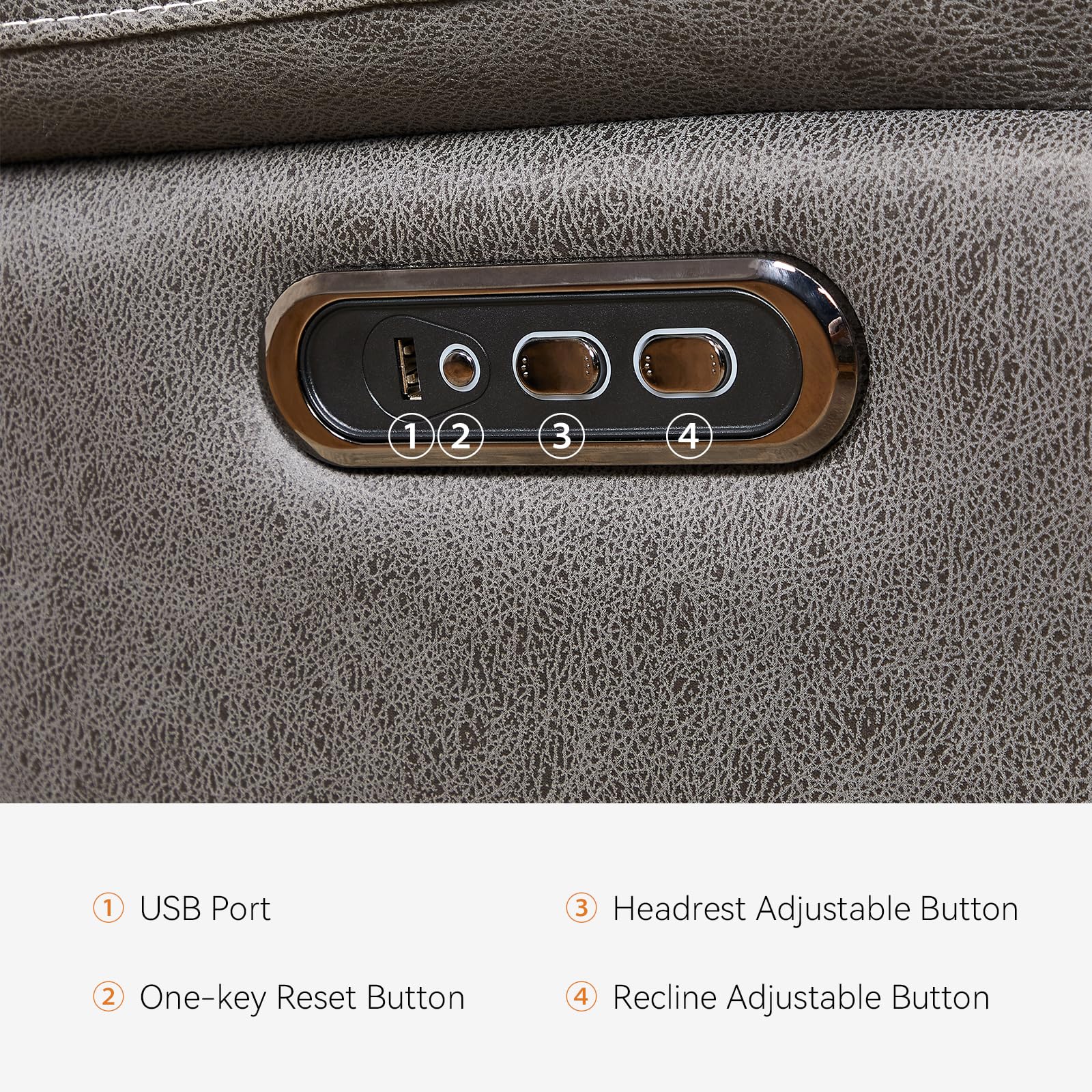 ROYALSON Dual OKIN Motor Power Recliner Chairs Swivel Rocker Recliner with One-Key Reset Button ...