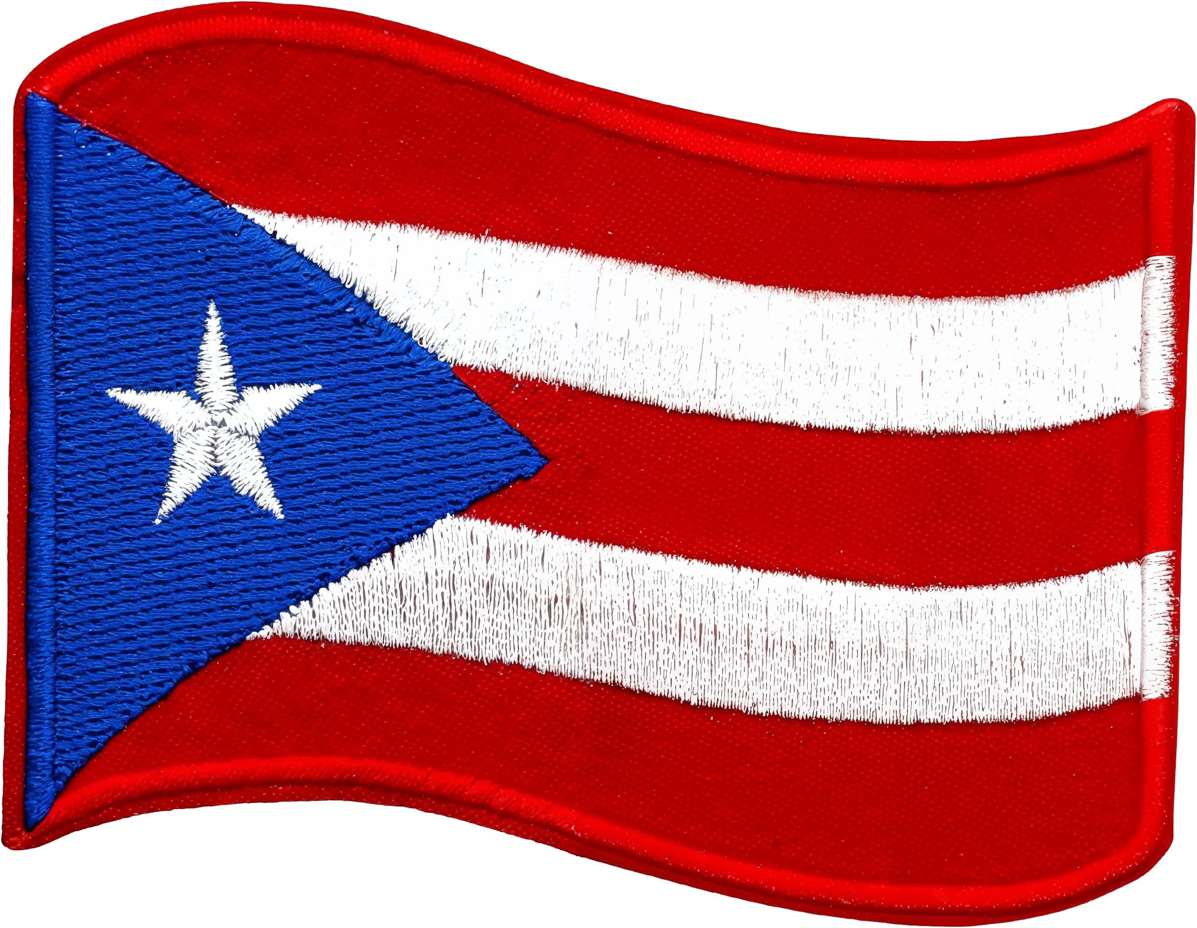 Amazon.com: USA Puerto Rico Flag Iron On Patch - Embroidered Puerto ...