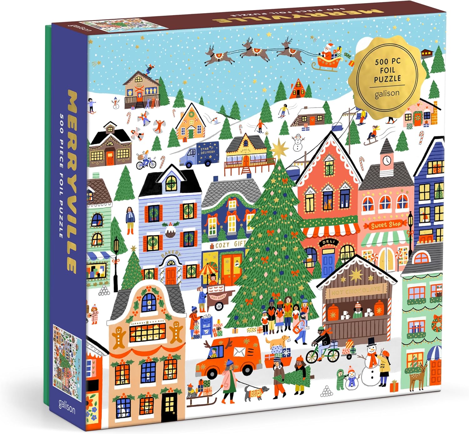 Galison Merryville – 500 Piece Holly Maguire Foil Jigsaw Puzzle ...