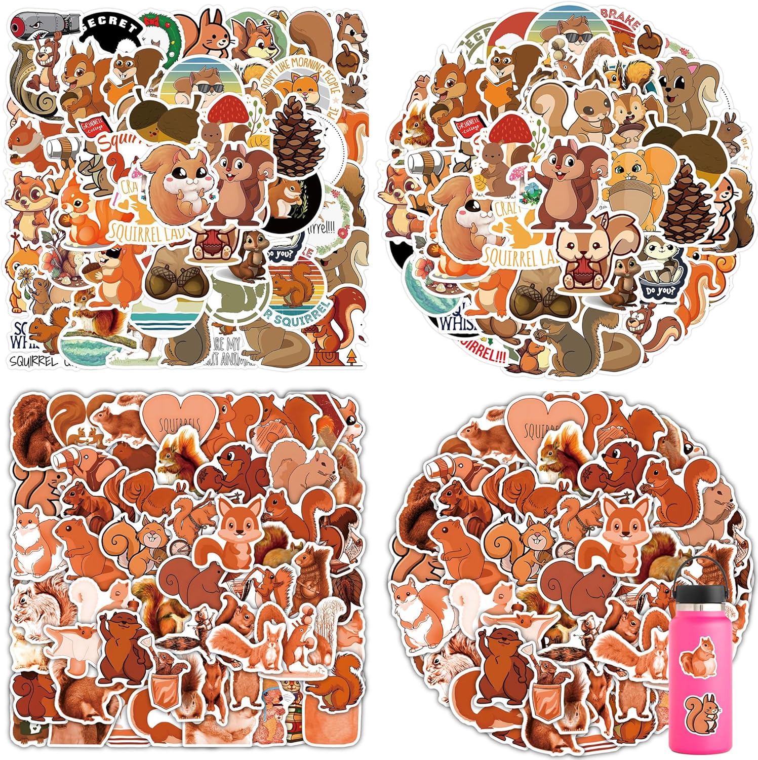 Amazon.com: 115Pcs Squirrel Stickers Cute Cartoon Animal Stickers ...