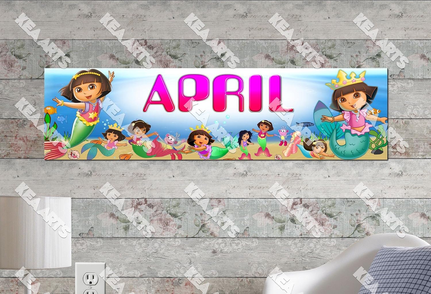 Amazon.com: Customized/Personalized Dora Mermaid Name Banner, Poster ...