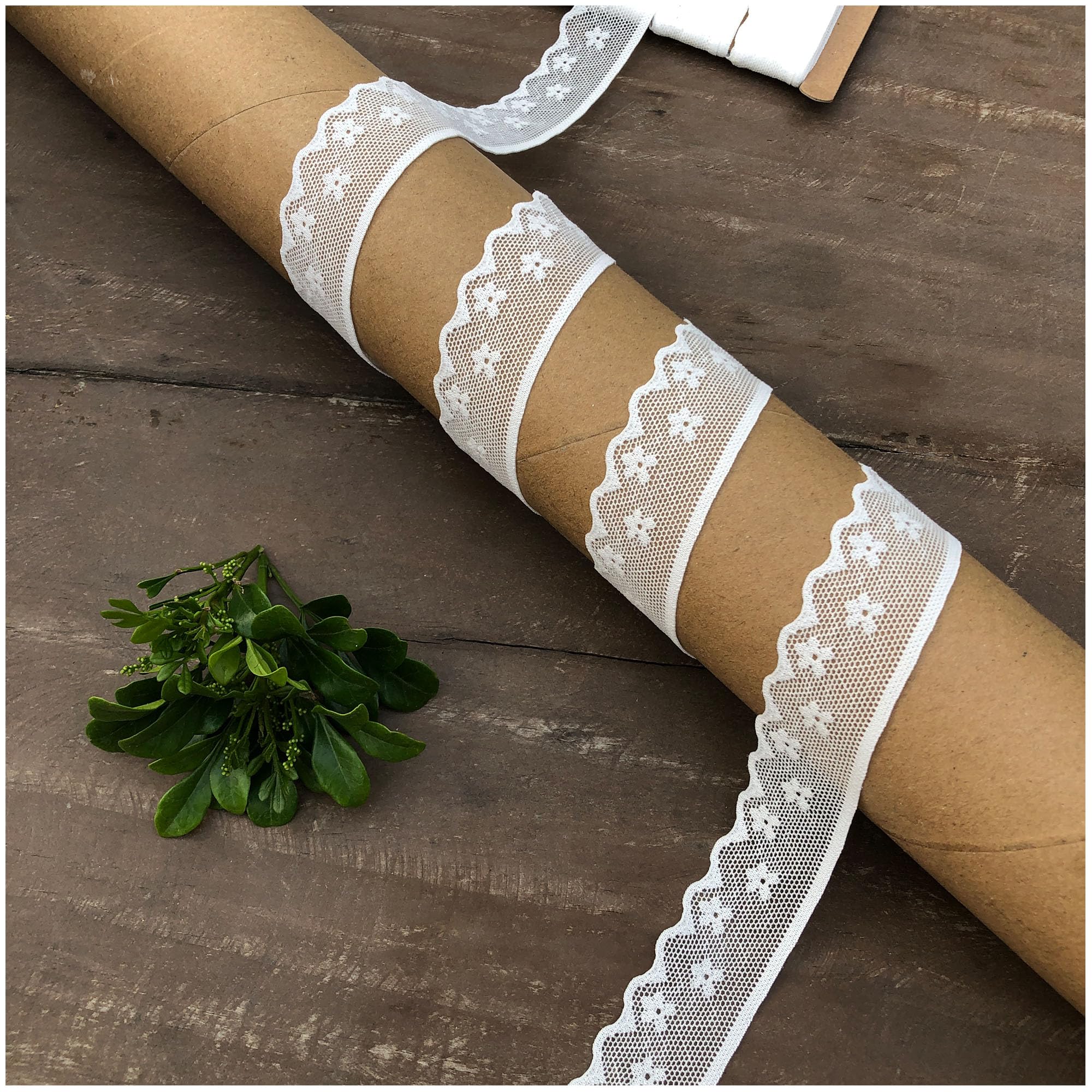 Amazon.com: 1" Wide Floral lace Ribbon, White Stretch lace Trim, 10 ...