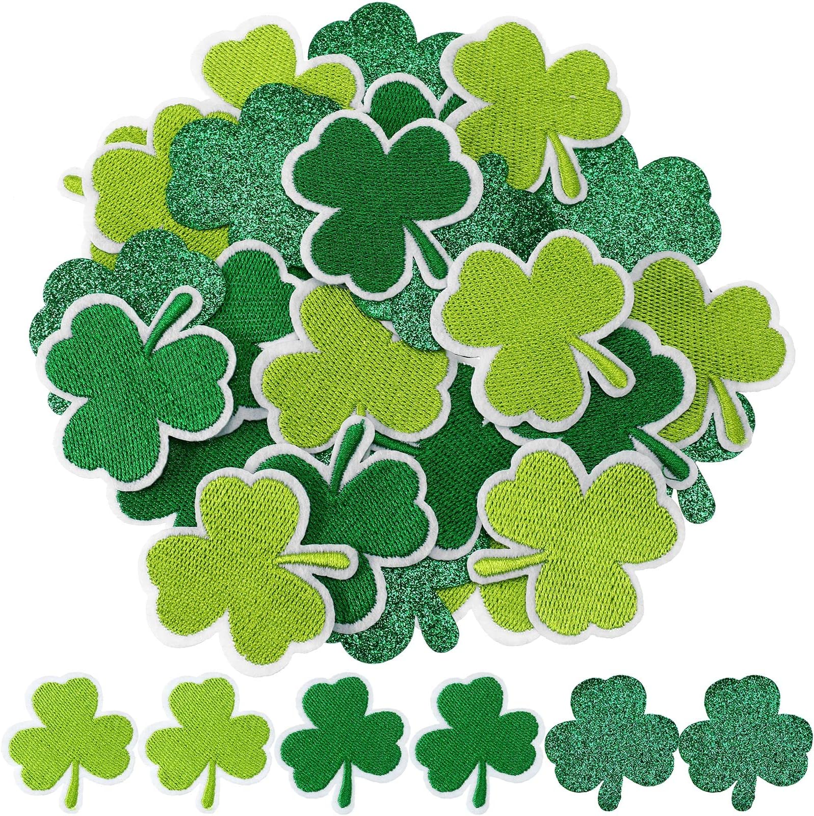 Amazon.com: 30 Pieces St. Patrick's Day Small Shamrock Patches Iron on ...