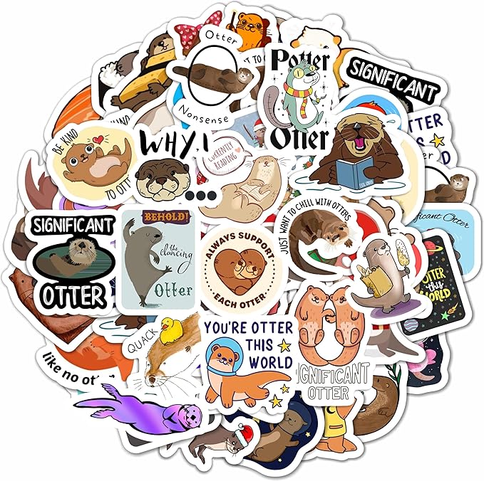Amazon.com: BulbaCraft 100Pcs Sea and River Otter Stickers for Laptop ...