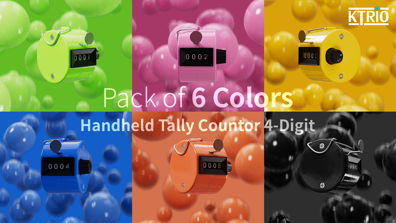 Snapklik.com : KTRIO Pack Of 6 Colors Handheld Tally Counter 4-Digit ...