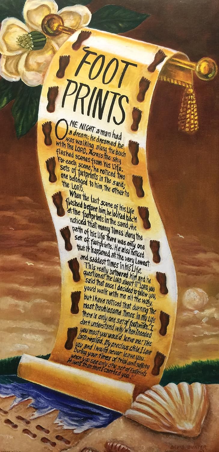 Amazon.com: Foot Prints (Prayer/Religious) - David Gunter 12x24 ...