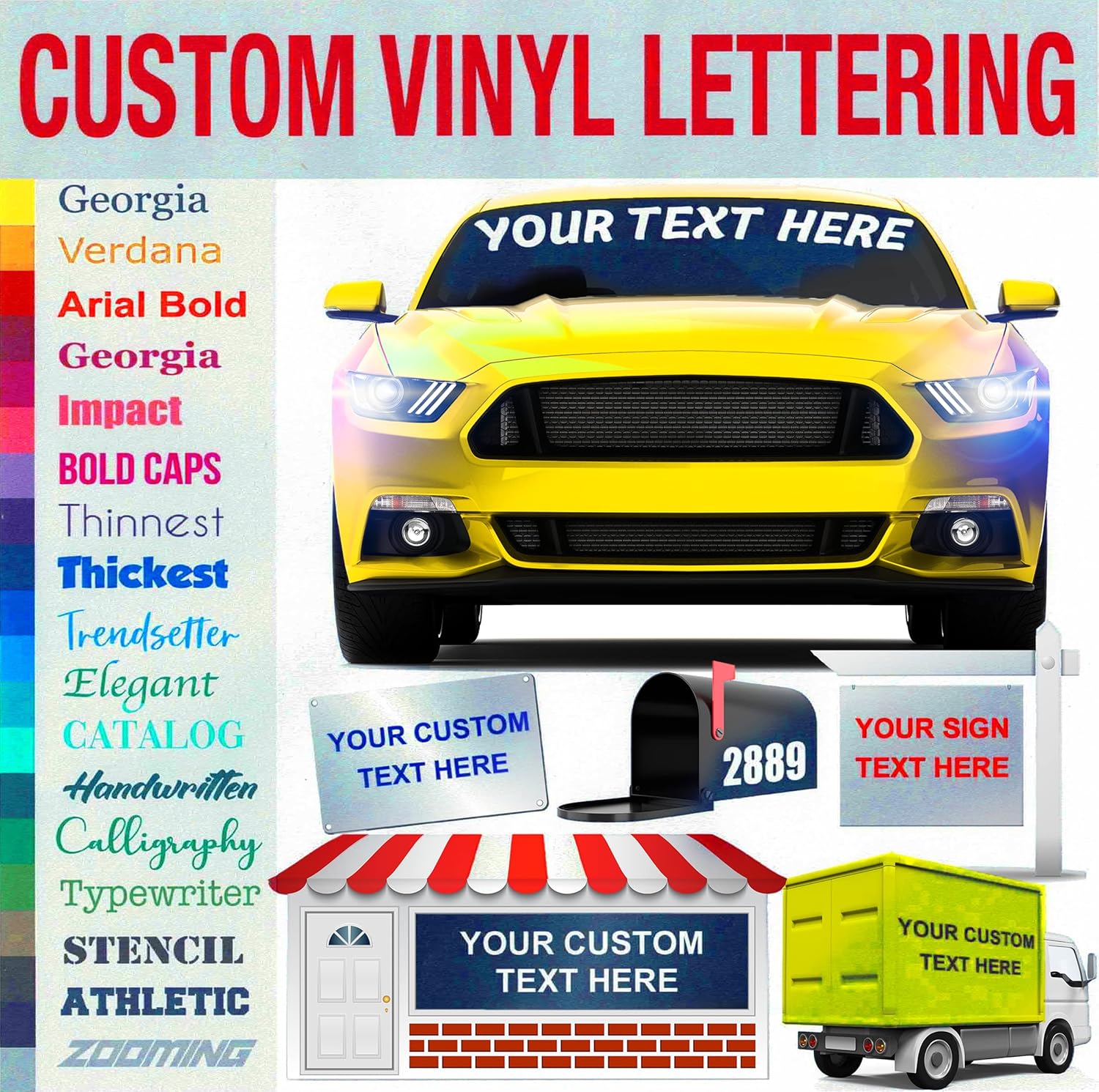 Amazon.com - Printing Jay Custom Decal (50 Colors + 20 Fonts + 30 Sizes ...