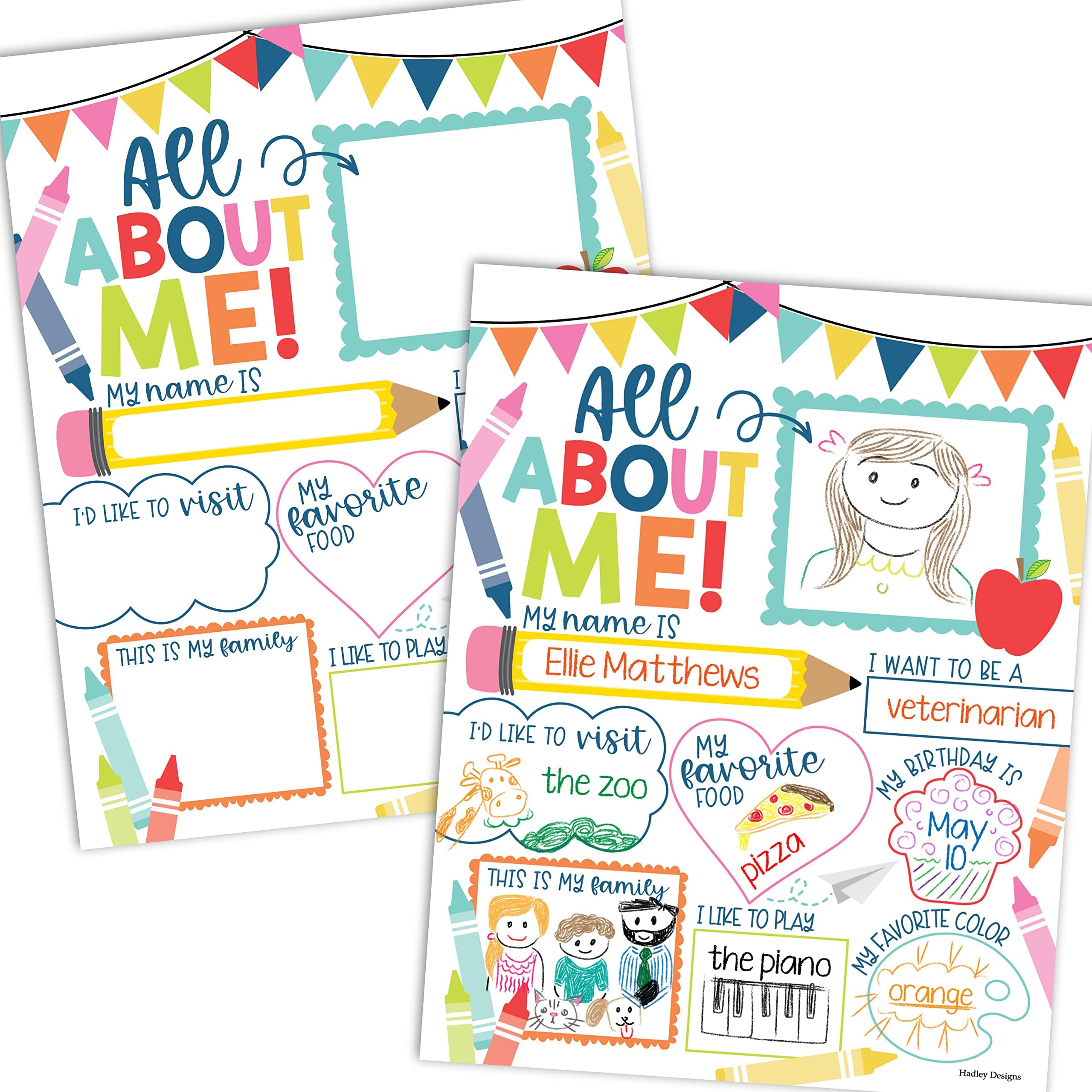 Amazon.com: Fun Express Color Your Own “All About Me” Spanish Posters ...