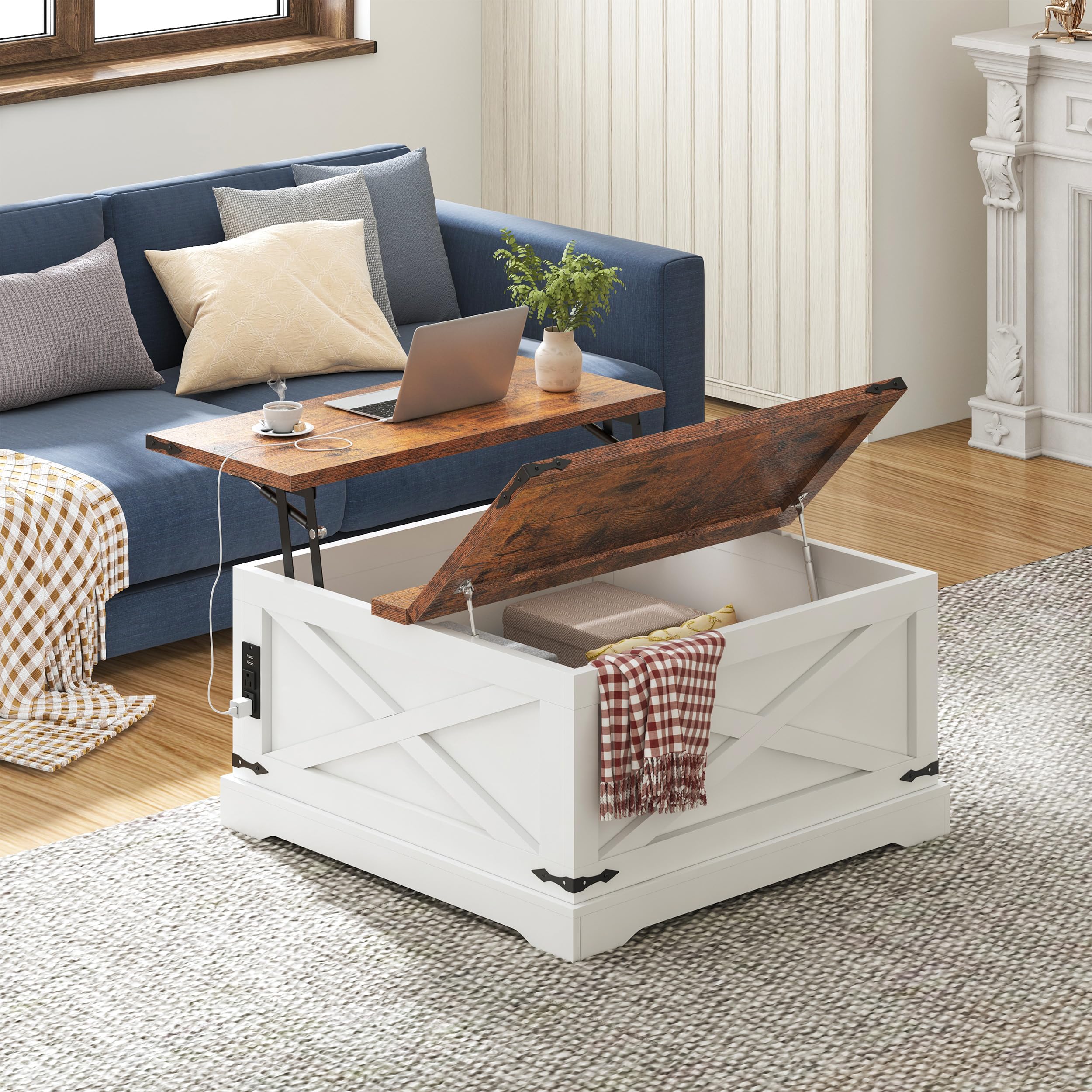 Amazon.com: sogesfurniture 35" Lift Top Coffee Table with Storage ...