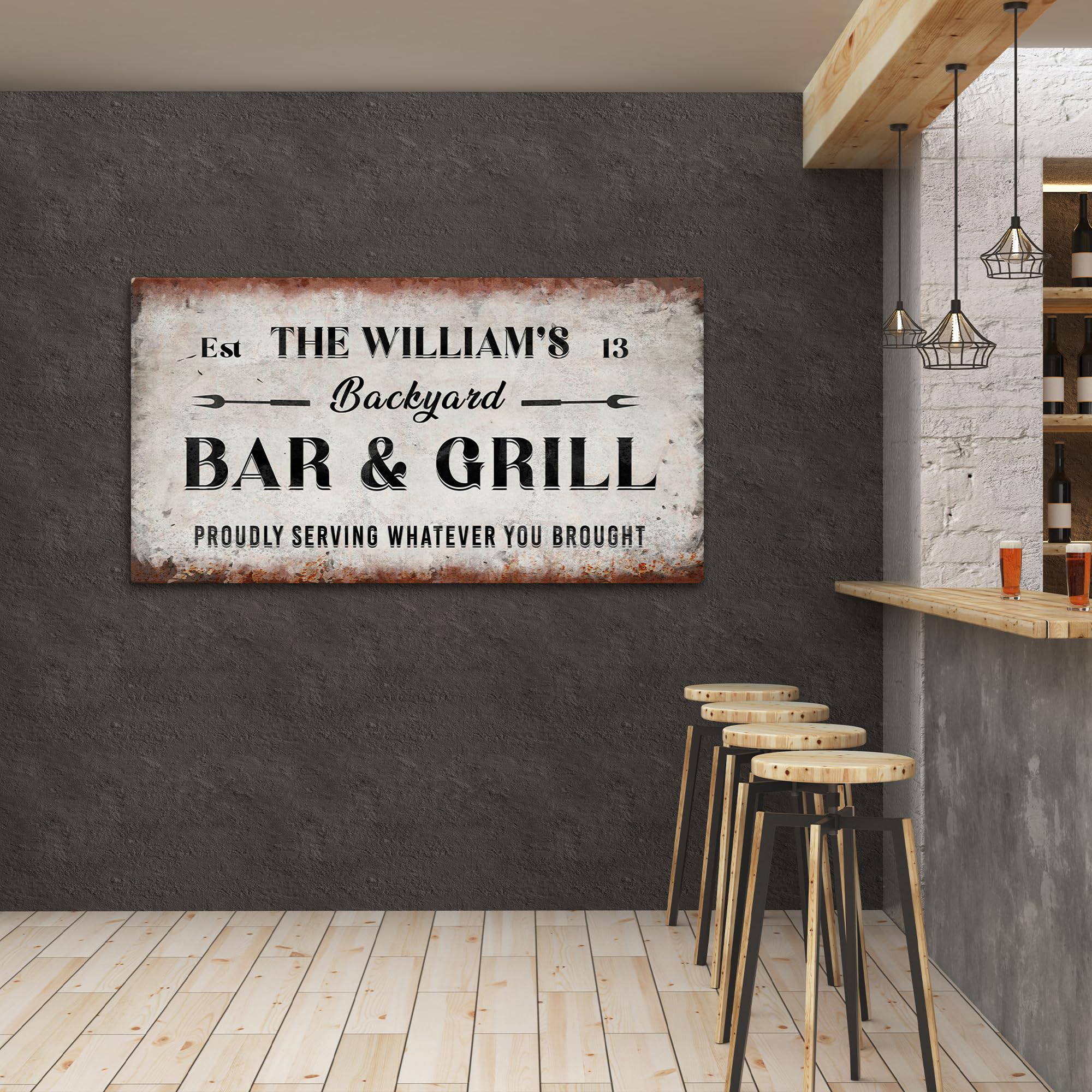 Amazon.com: Awesometik Personalized Bar Sign, Outdoor Bar - Pool & Bar ...