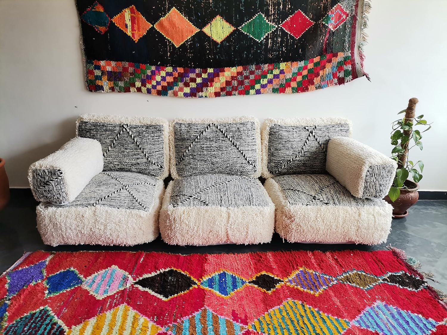 Amazon.com: FoamRush (8" x 24" x 72" Moroccan 2-Tone Black White Stripe ...