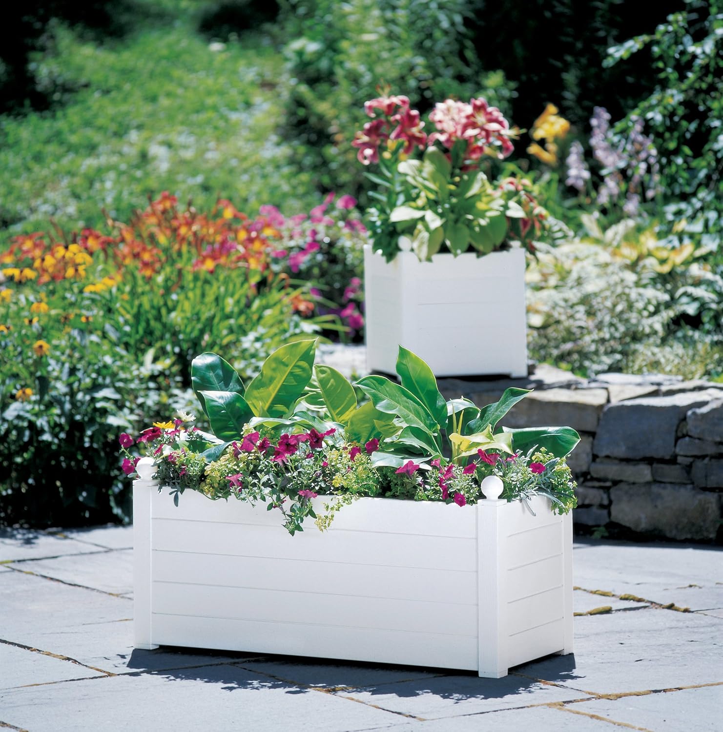 Amazon.com : Terrazza Trough Planter, White : Patio, Lawn & Garden