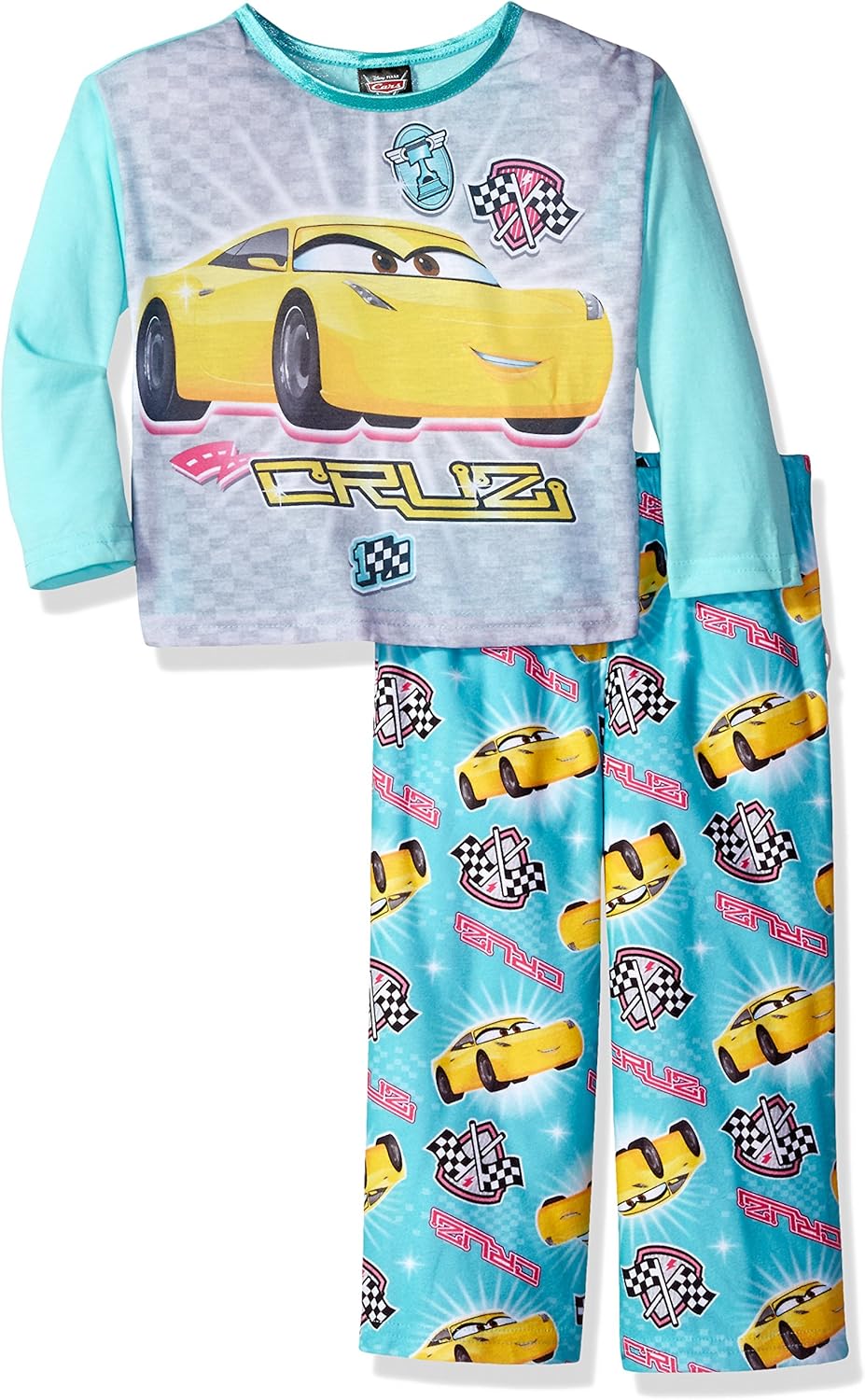 Amazon.com: Disney Girls' Toddler Cars 2-Piece Pajama Set, Light Blue ...