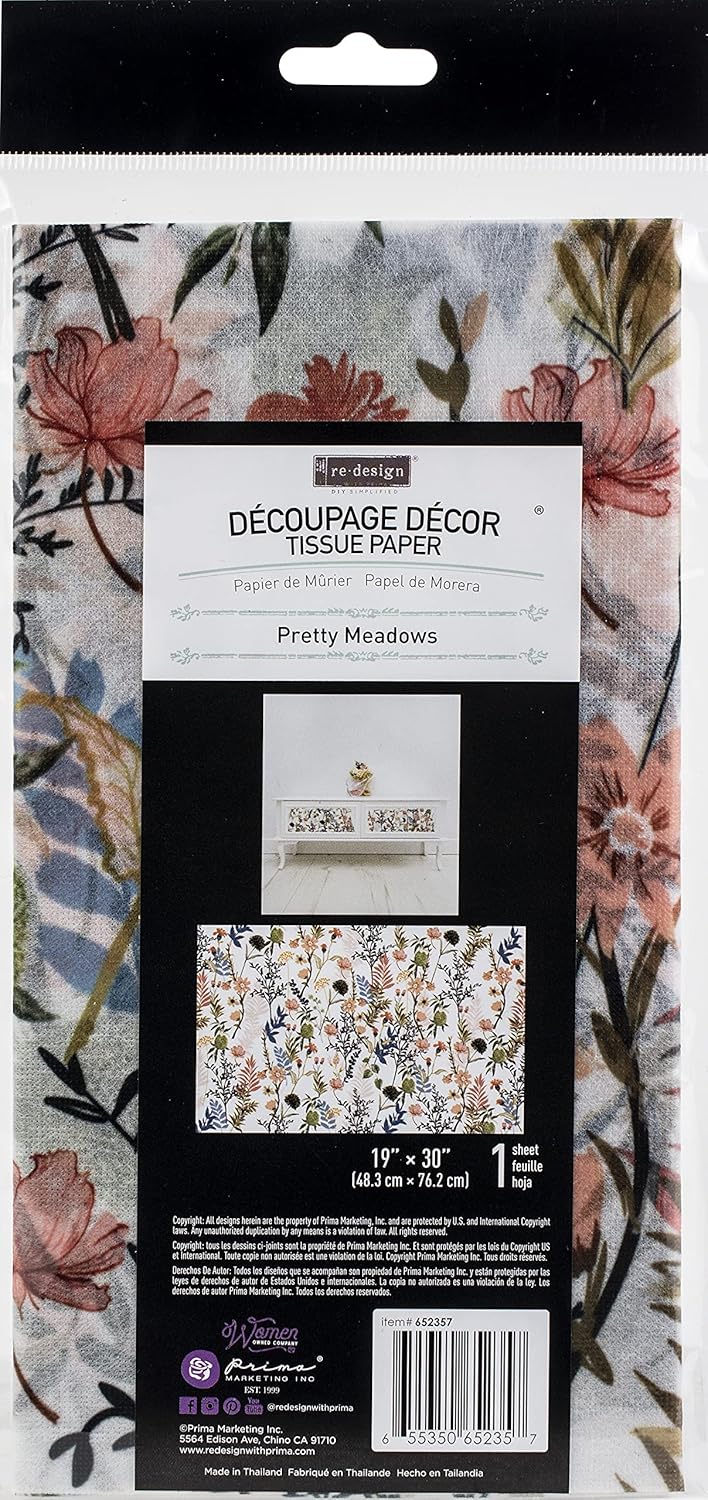 Redesign Decoupage Decor Tissue Paper - Pretty Meadows - 1 Sheet, 19 ...