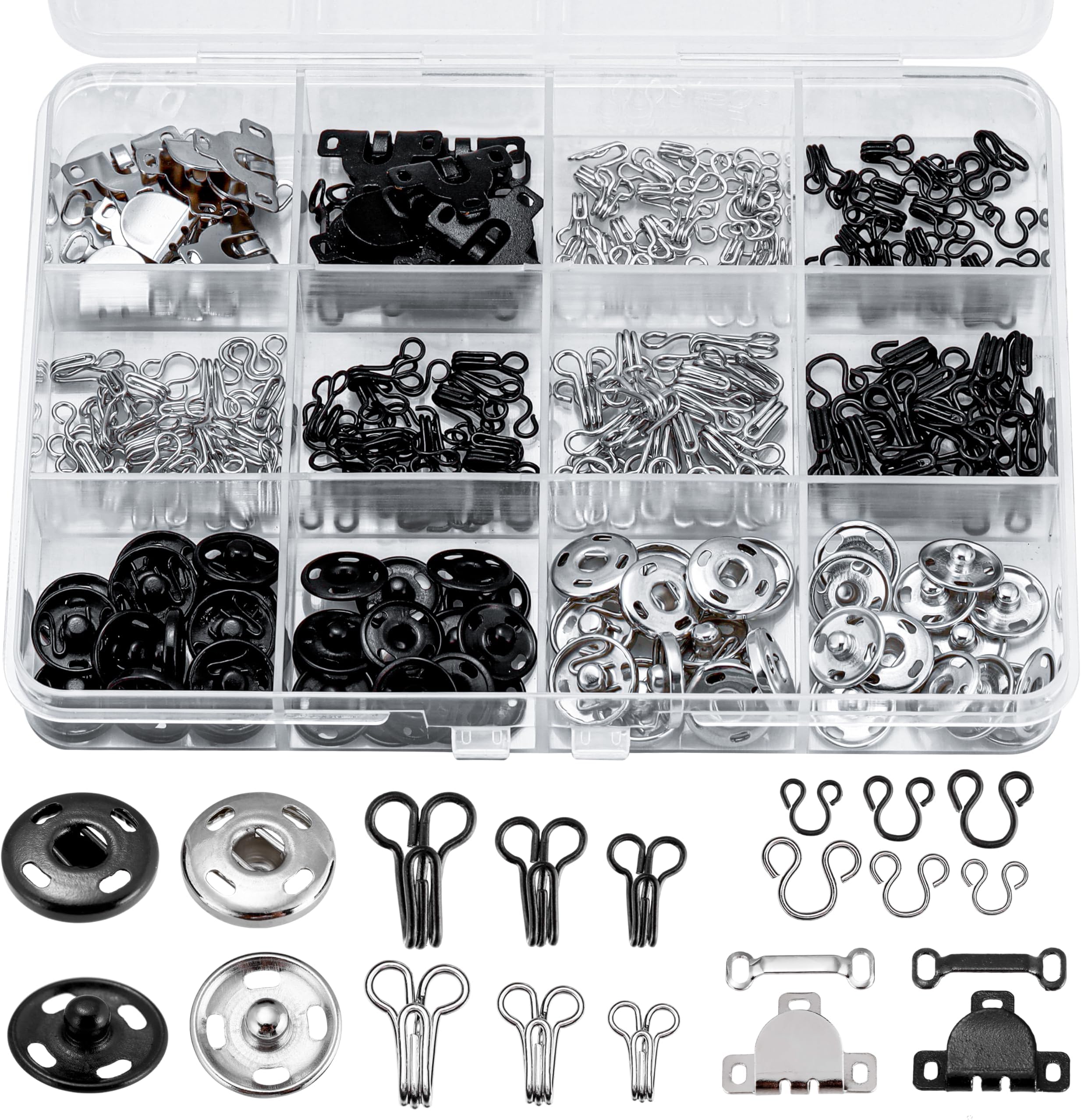 Amazon.com: LUTER 100 Pieces Skirt Hooks, Sewing Snap Fasteners, Hook ...