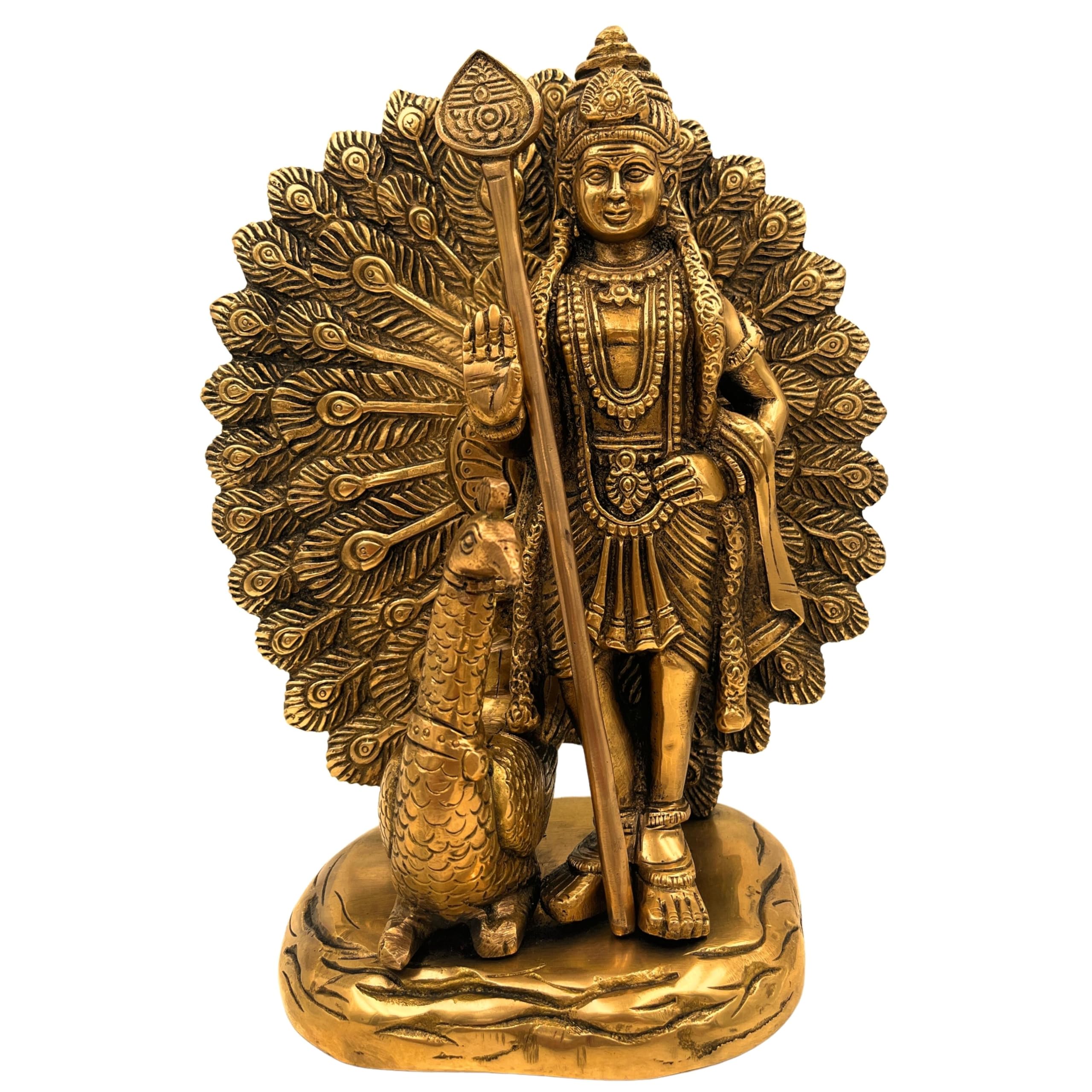 Buy Bhunes Brass Murugan Idols, Kartik Ji Ki Murti, Lord Karthikeyan ...