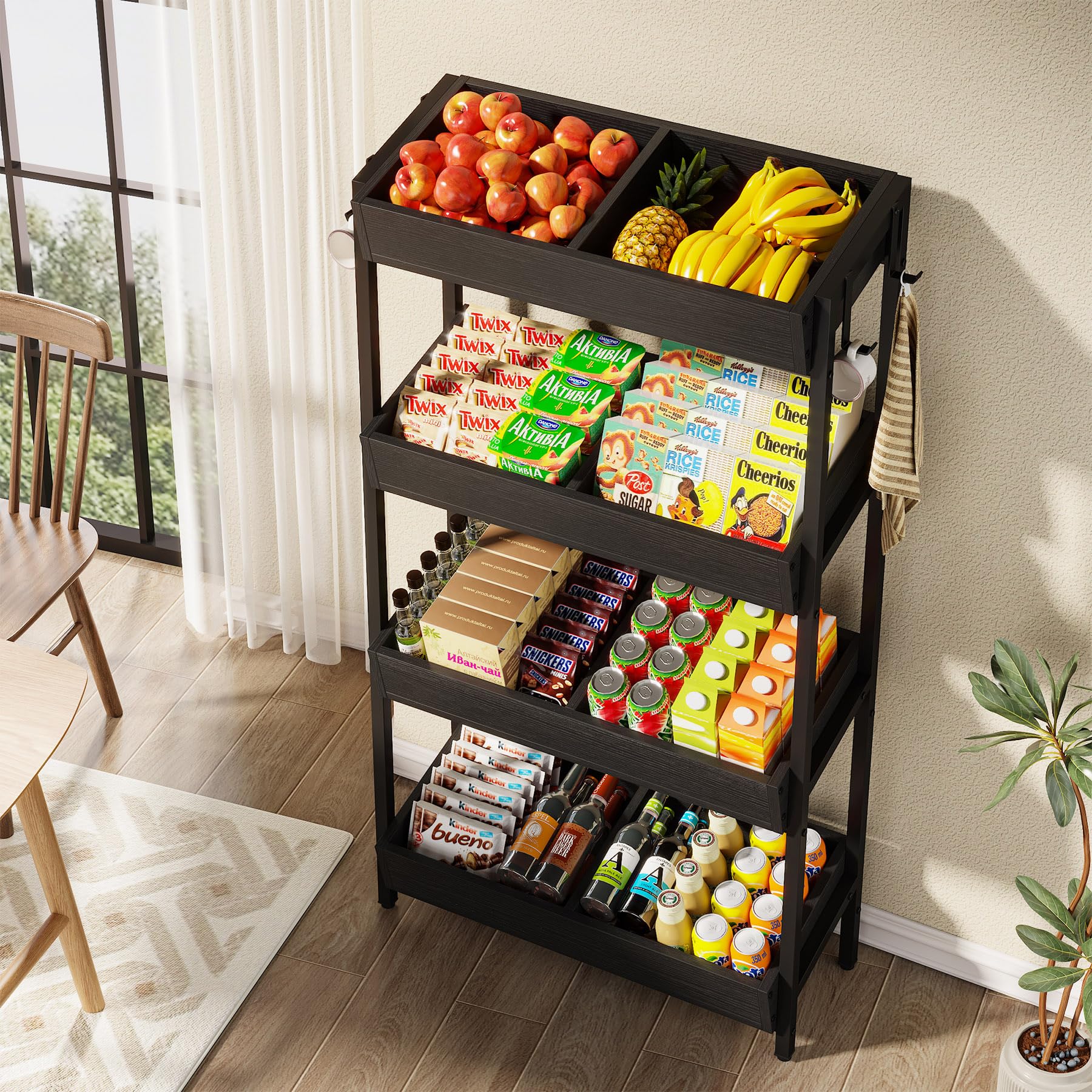Snapklik.com : Tribesigns 4-Tier Retail Display Rack, Wooden Snack ...