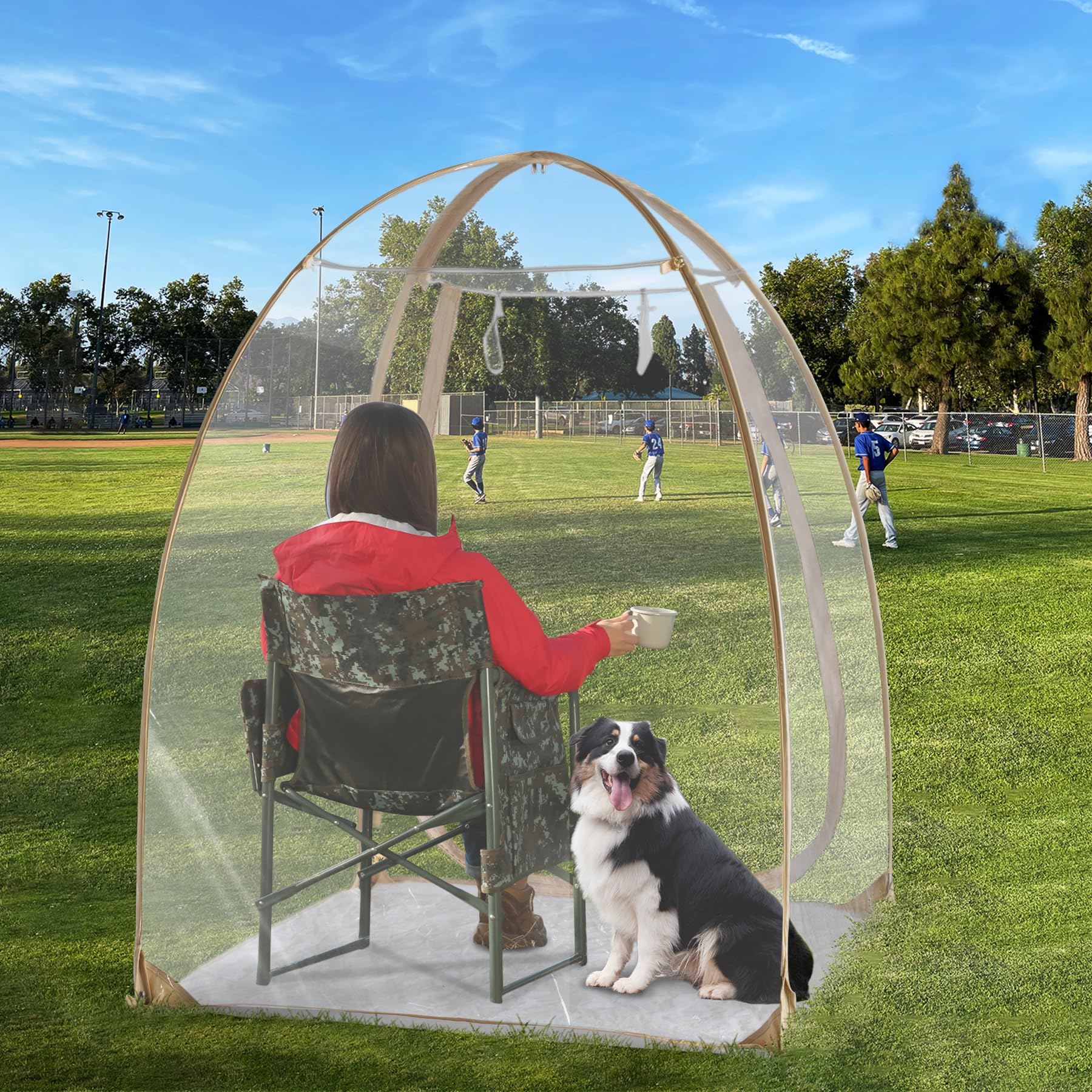 EighteenTek Pod All Weatherproof Sports Tent Clear Bubble Tent Outdoor ...
