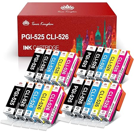 Amaprint 24 XL Cartouches Compatible avec Canon PGI 525 CLI 526 pour Pixma MG6150 MG6250 MG8150 ...