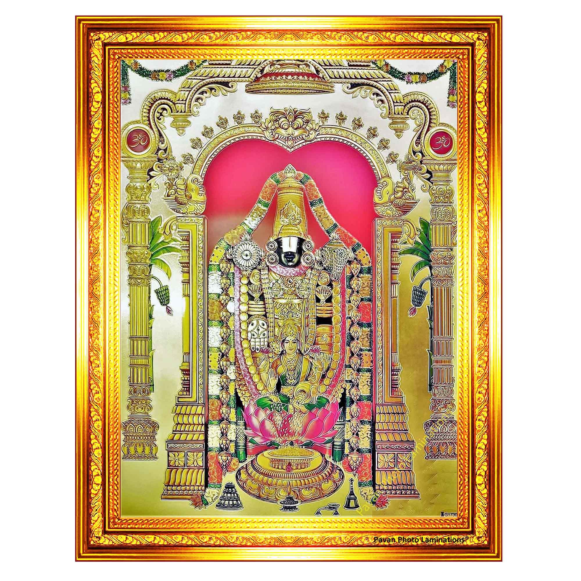 Buy Pavan Photo Laminations Tirupati Balaji Lakshmi Venkateshwara Swamy ...