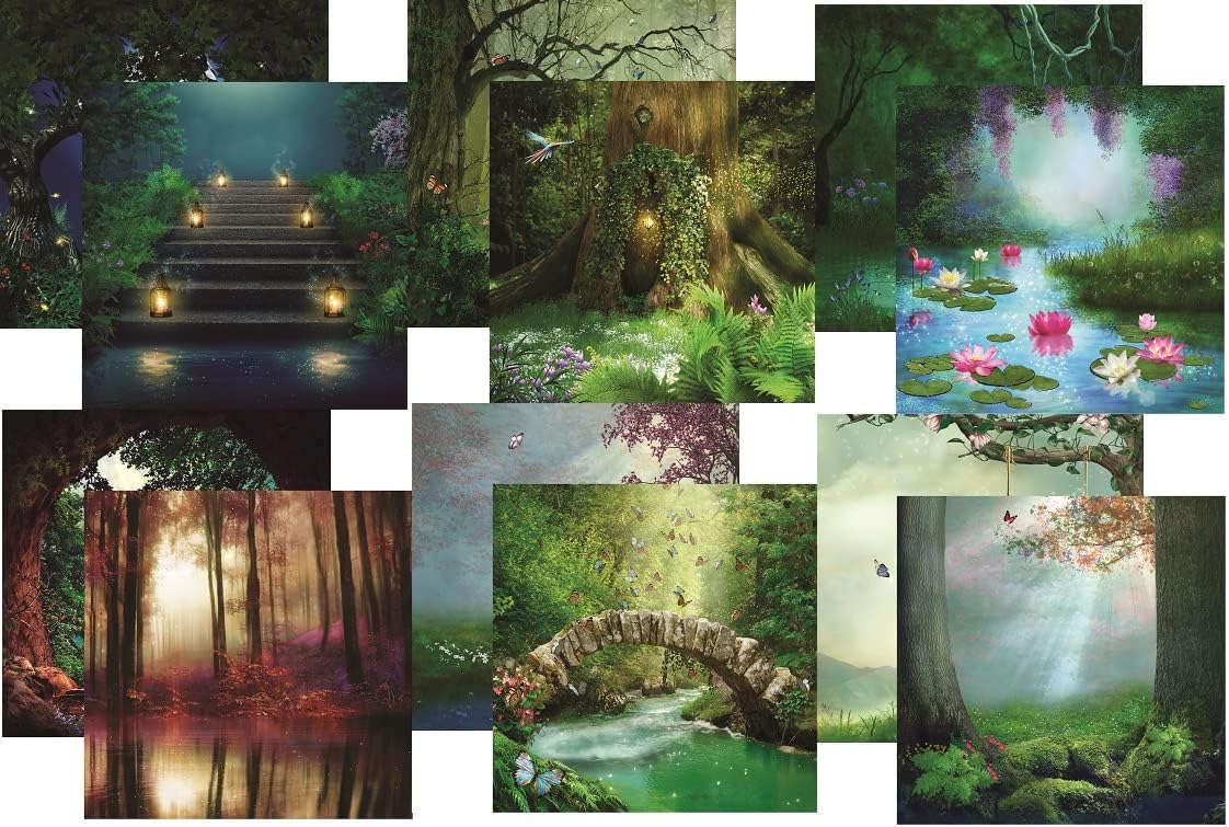 Amazon.com : Enchanted Forest - 12X12 Scrapbook Paper Assortment Set ...