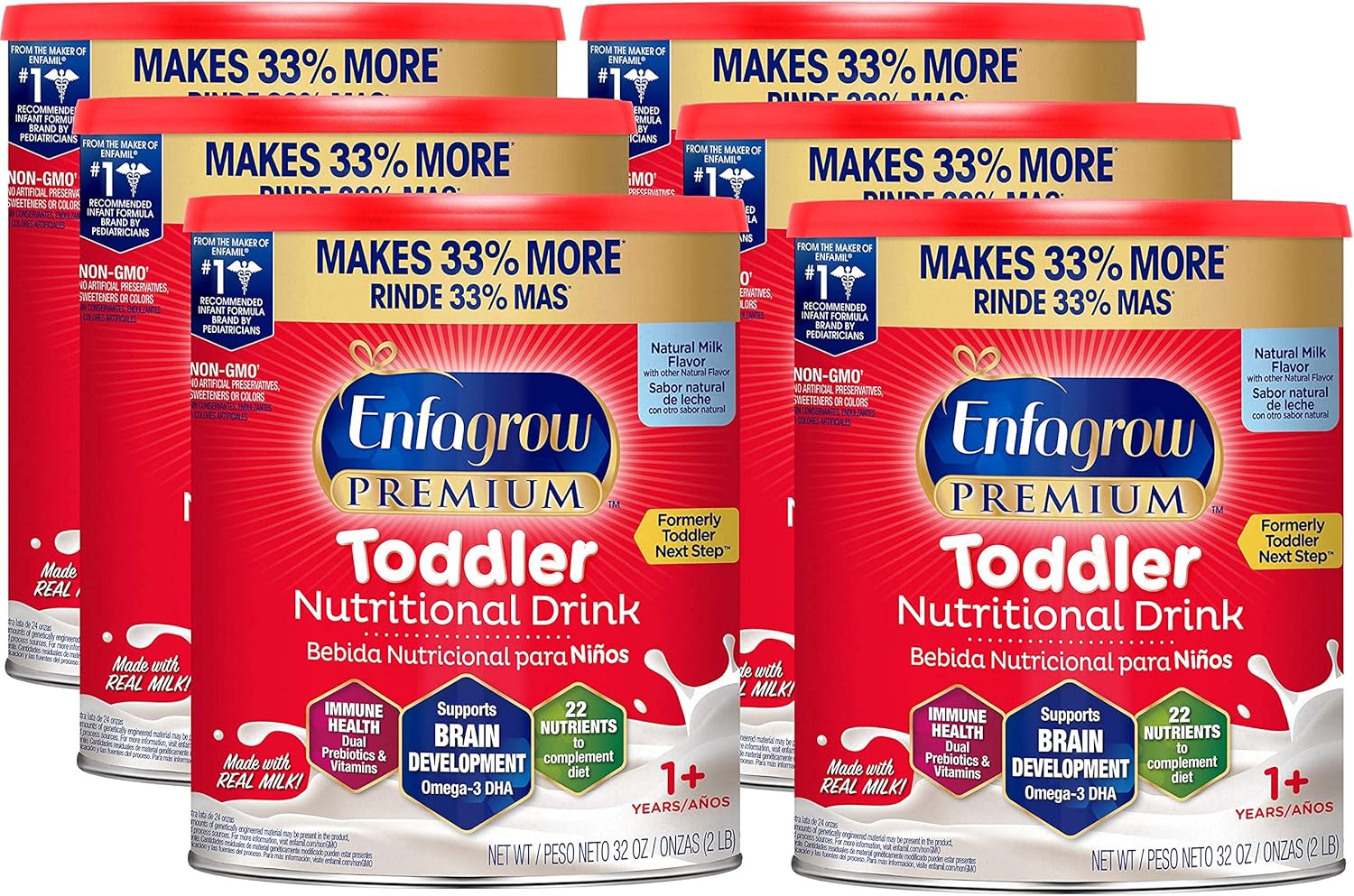 Amazon.com: Enfagrow Premium Toddler Nutritional Drink 32 oz. Powder ...